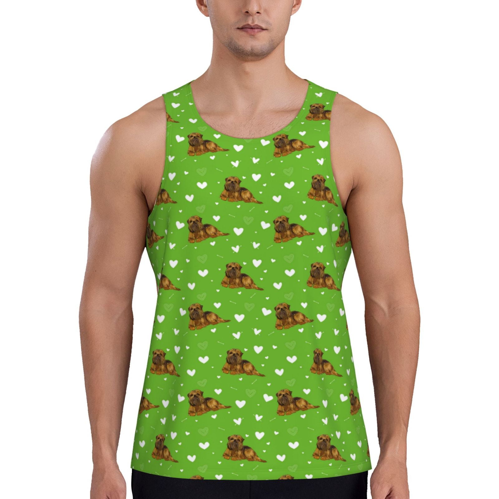 Susaid dogs on a green background Print Men's Sleeveless Workout ...