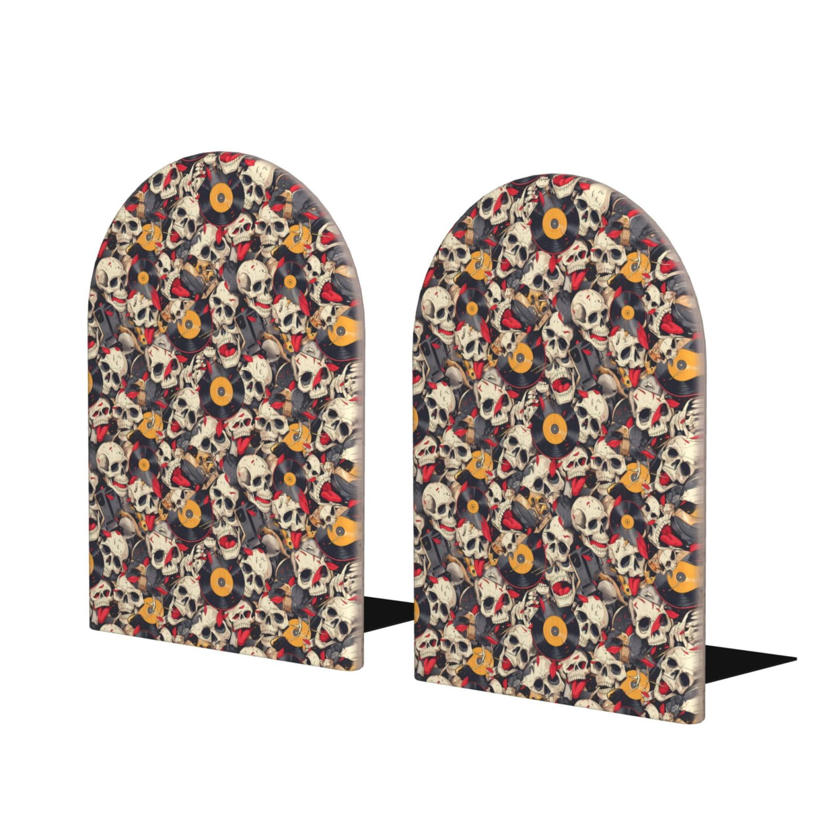 Susaid rock Skull record artist Print Wooden Bookends Decorative Book ...