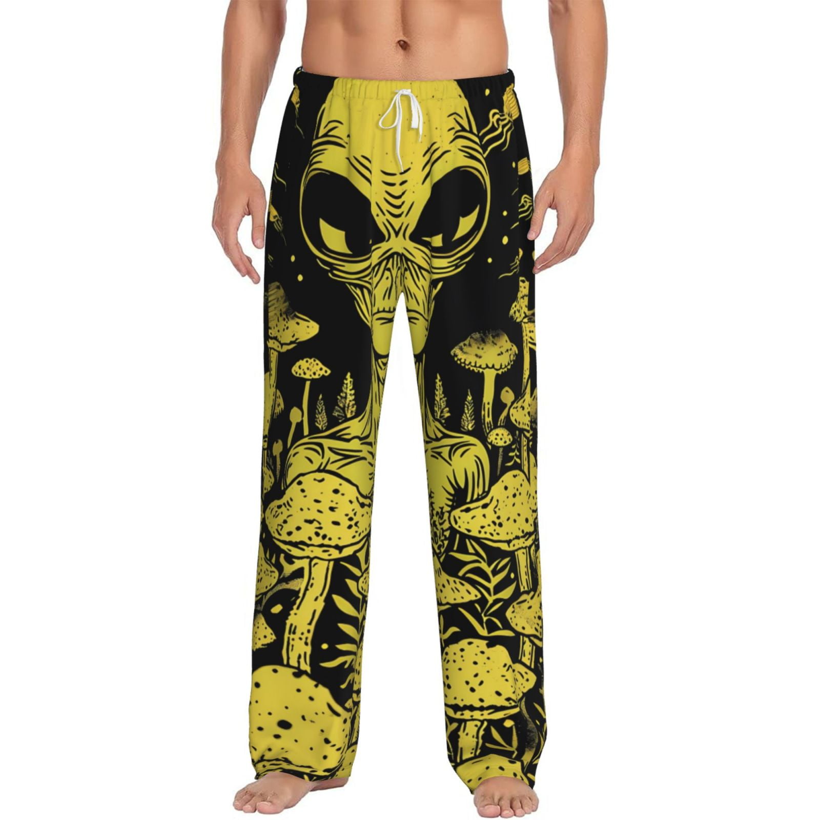 Susaid saucerman Mushroom Forest Print Mens Pajama Pants Set Sleep ...