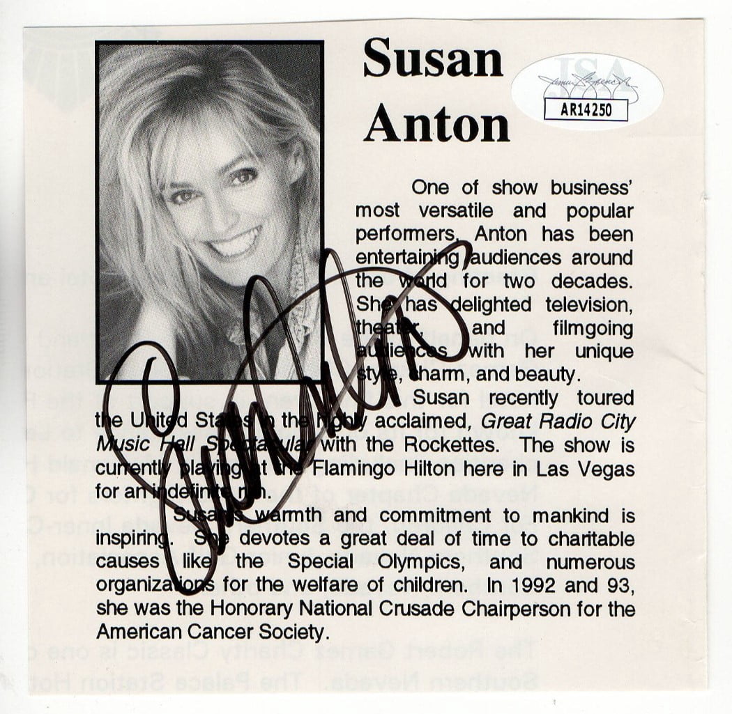 Susan Anton Signed Autographed Program Photo Hollywood Actress JSA ...