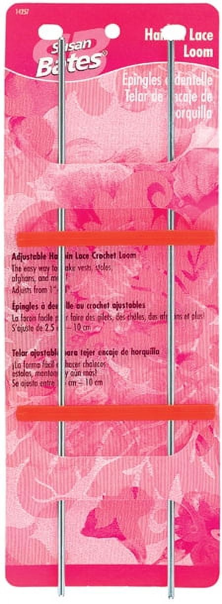Susan Bates Adjustable Aluminum Hairpin Lace Loom, 12 in, Includes ...