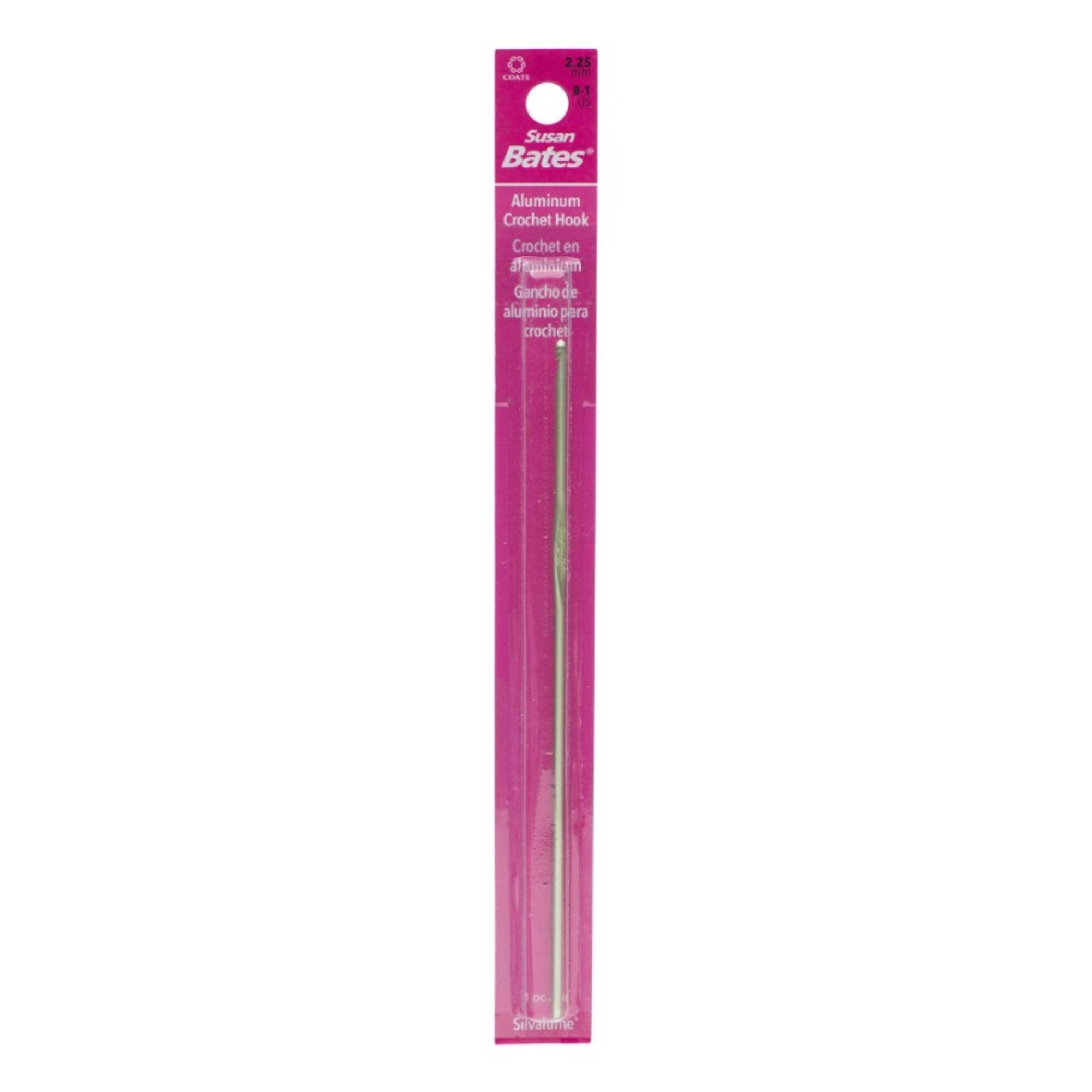 Susan Bates Silvalume 5.5" Crochet Hook, U.S. B/1 (2.25 mm) - Walmart.com