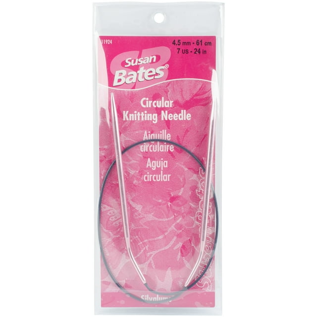 Susan Bates Silvalume Circular Knitting Needles 24"-Size 7/4.5mm ...