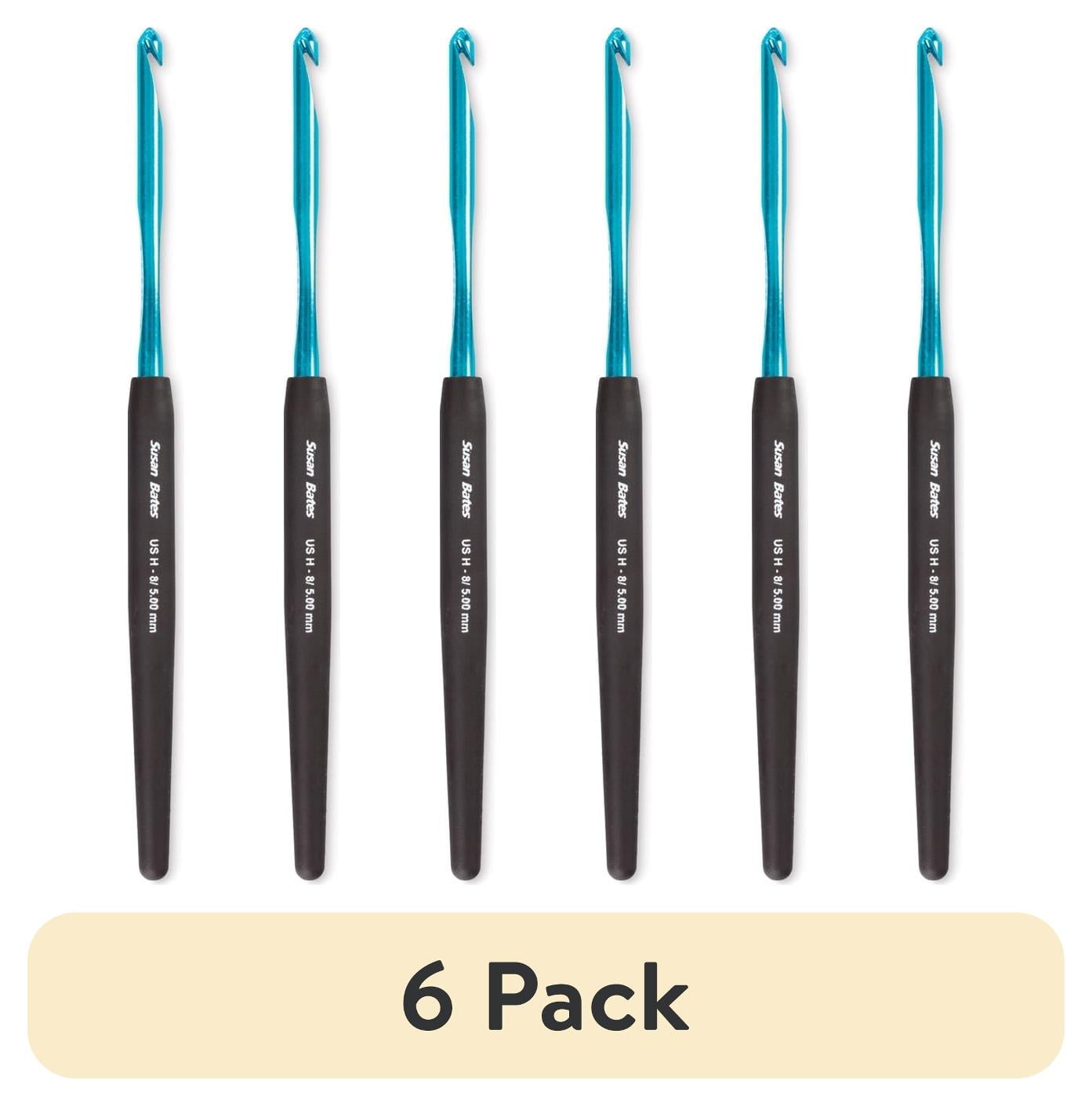 (6 pack) Susan Bates Silvalume Soft Handle Aluminum Crochet Hook 5.5 ...