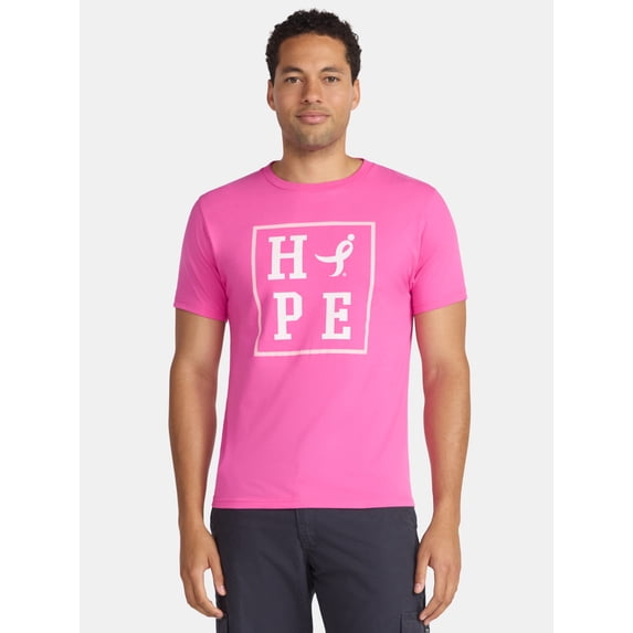 Susan G Komen Men's Breast Cancer Awareness Hope Ribbon Graphic Tee ...