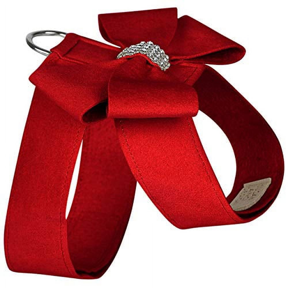 Susan Lanci Designs Premium Ultrasuede Nouveau Bow Tinkie Harness, Red ...