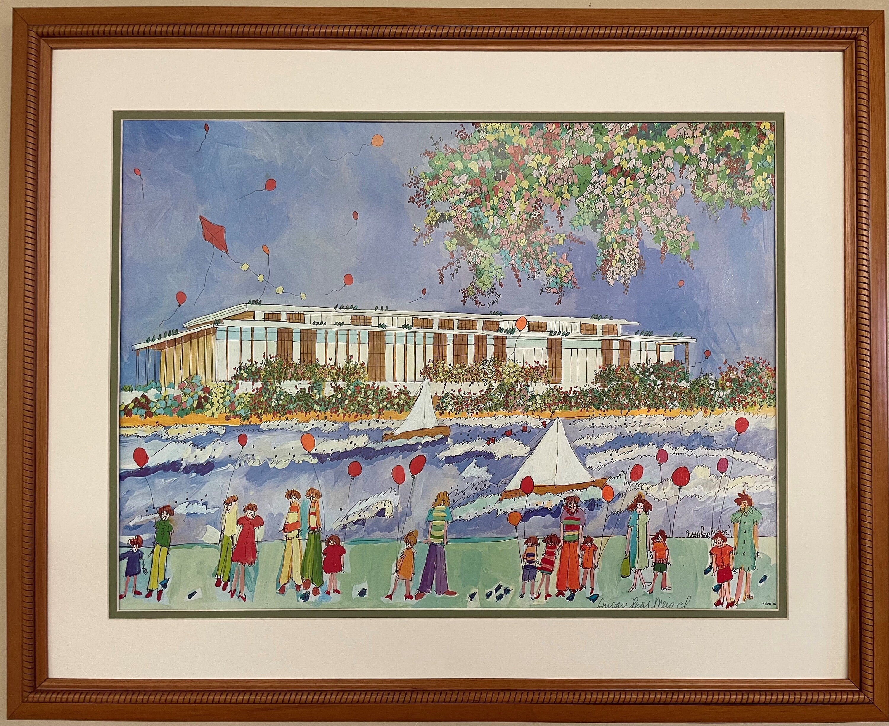 Susan Pear Meisel "JFK Center of Performing Arts Signed FRAMED Art ...