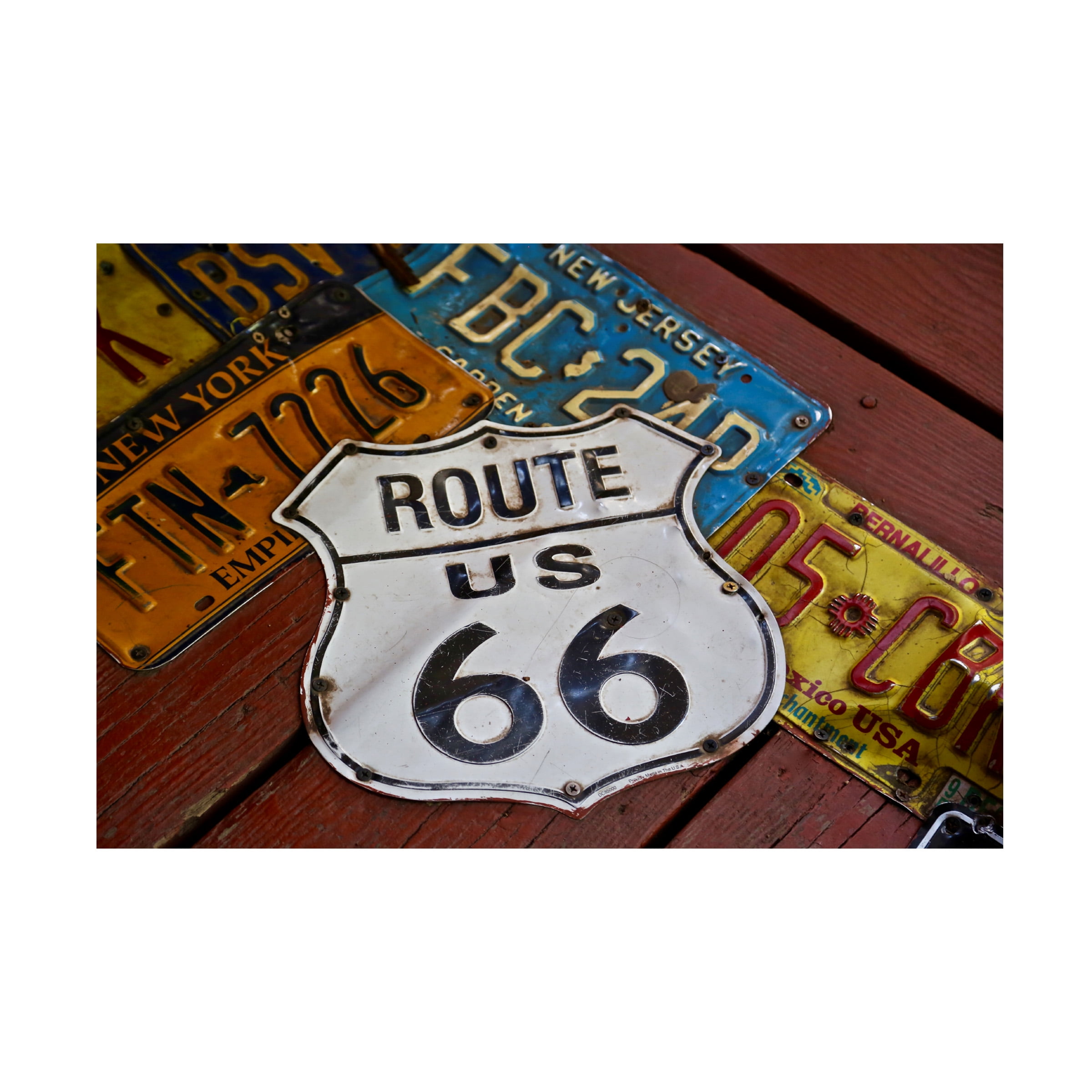 Susan Vizvary Photography 'Route 66 License Plates' Canvas Art ...