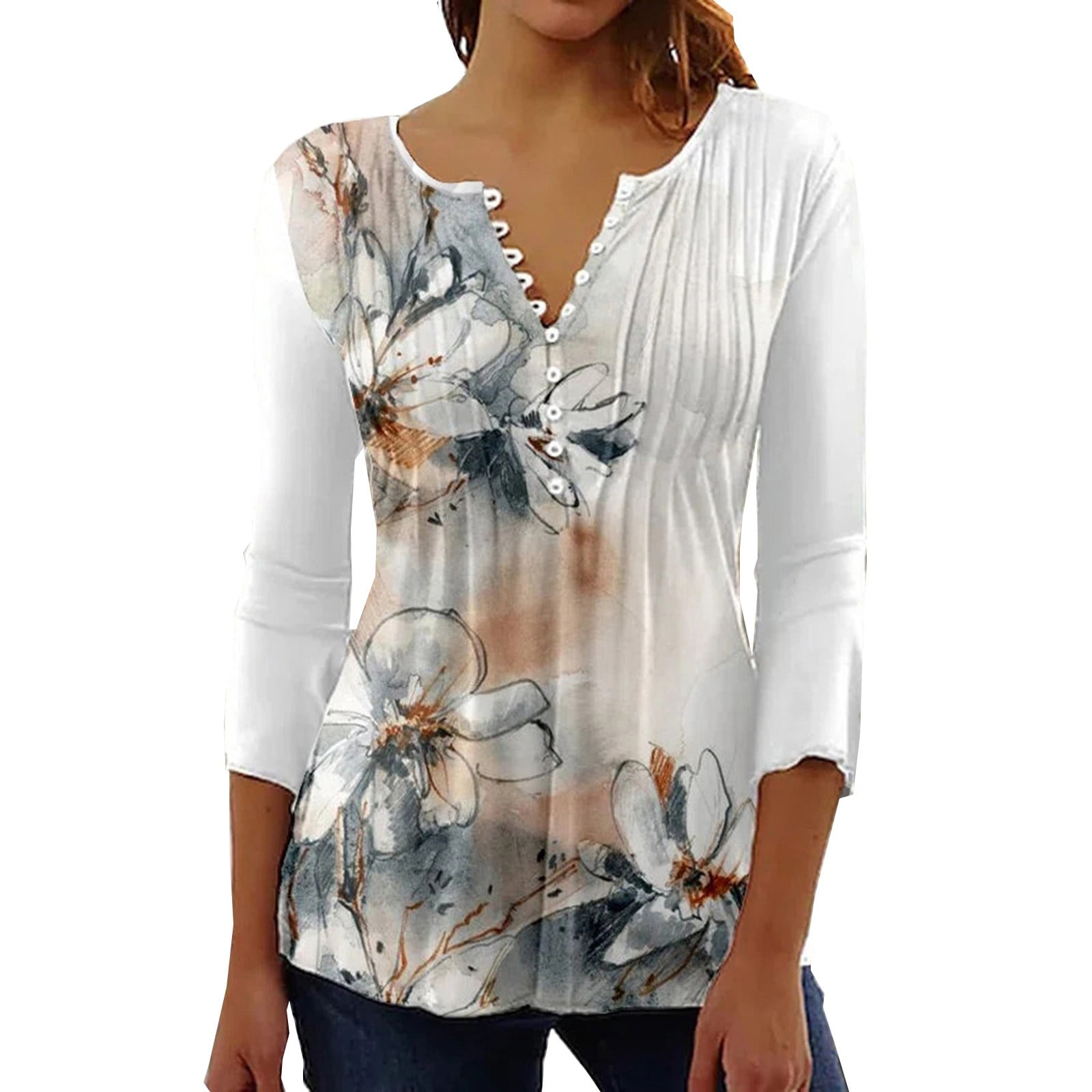 Susanny Women's Dressy Tunic Tops Flowy Button Down Womens Shirt ...