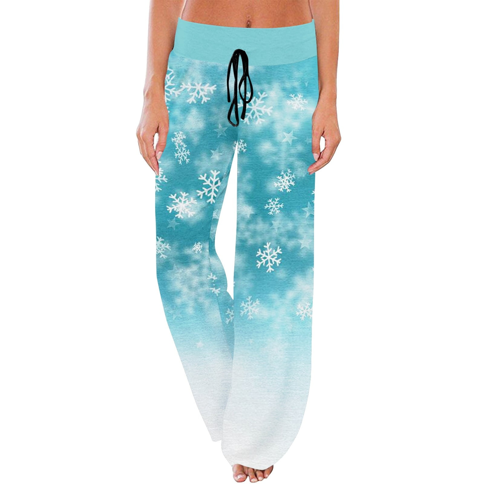 Susanny Christmas Pajama Pants Tie Dye Snowflake Plus Size Wide Leg ...