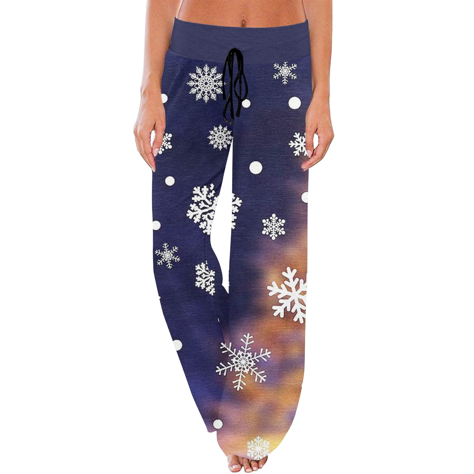 Susanny Christmas Womens Pajama Pants Snowflake Funny Holiday Wide Leg ...