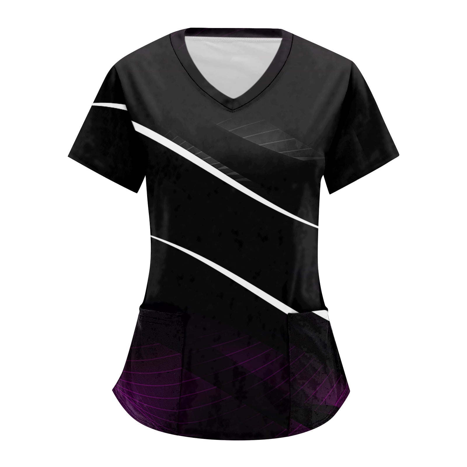 Susanny Fitted Scrubs For Women Graphic Graphic with Pockets Short ...