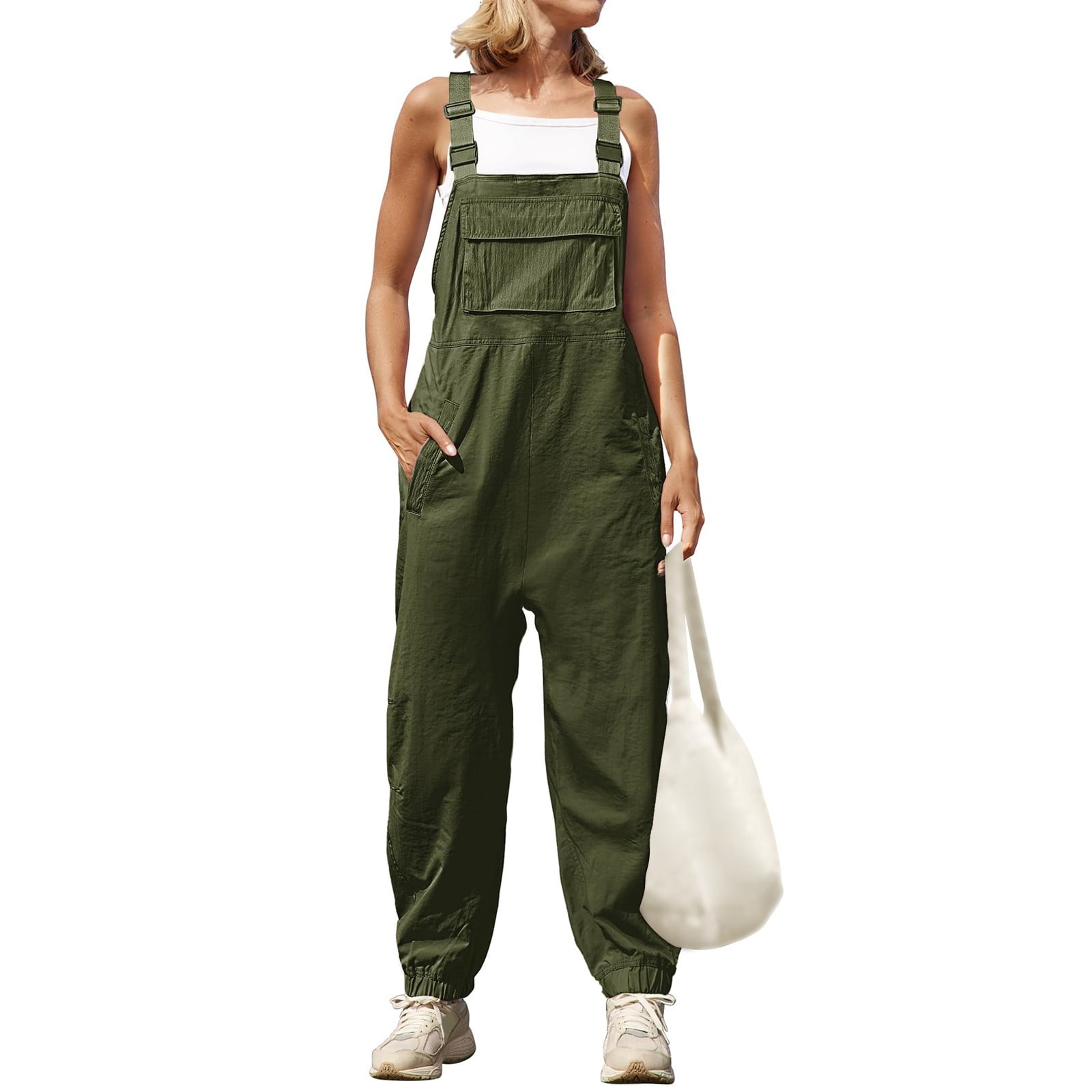 Susanny Linen Overalls for Women Loose Fit 2024 Summer Bib Overalls ...