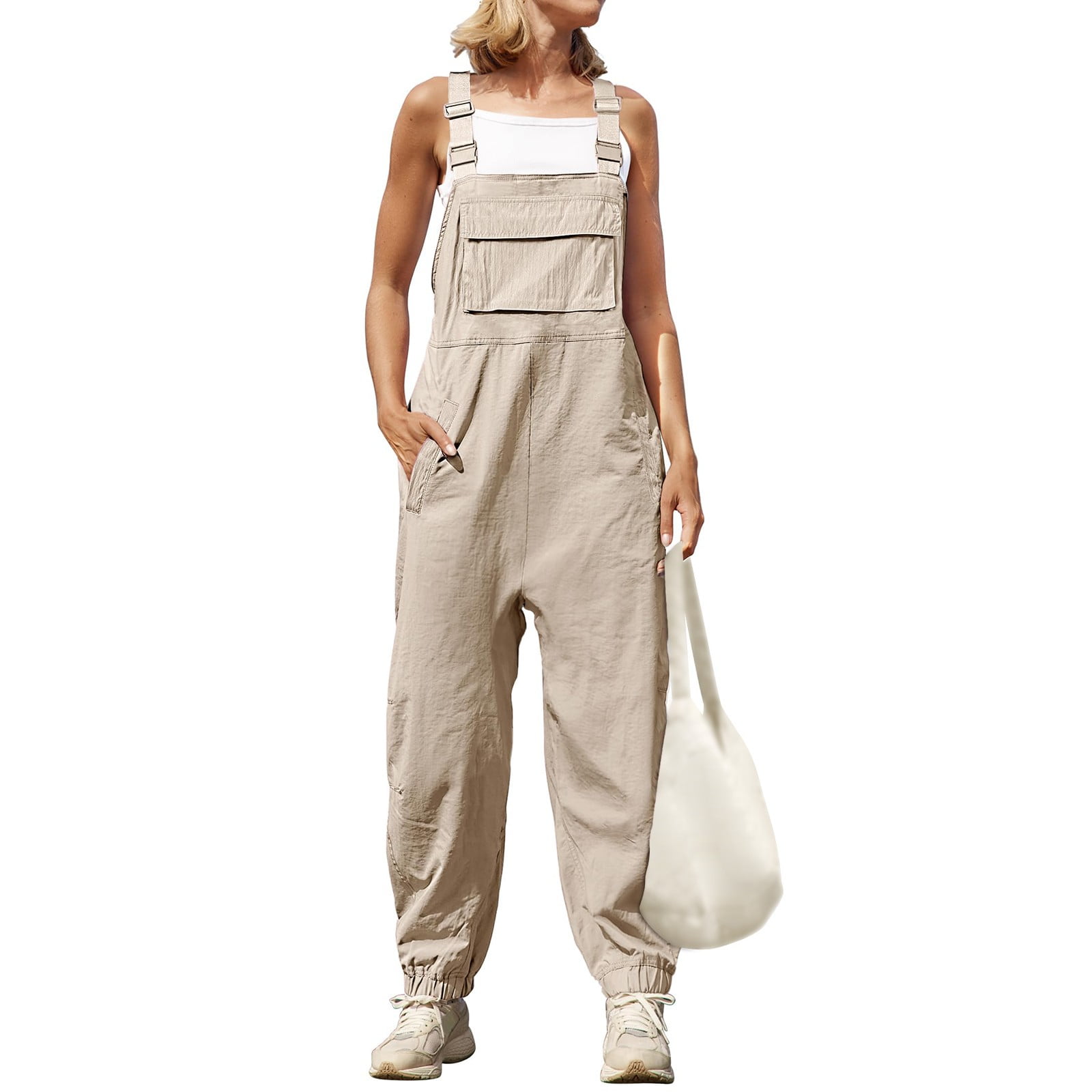 Susanny Linen Overalls for Women Loose Fit 2024 Summer Bib Overalls ...