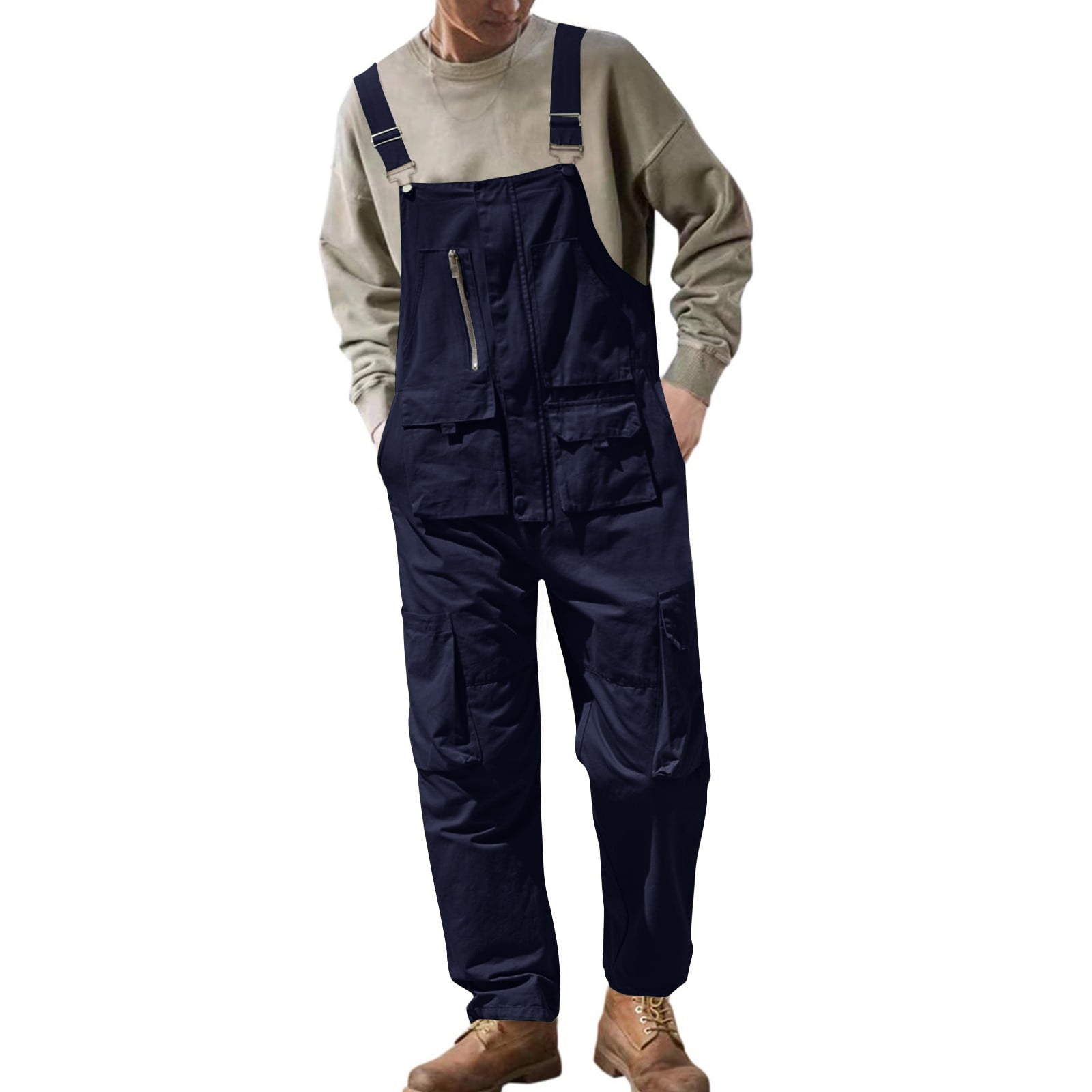 Susanny Men's Bib Overalls,Relaxed Fit Midweight Work Jumpsuit ...