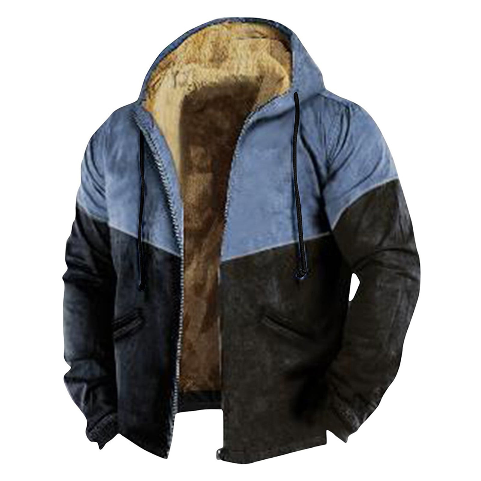 Susanny Quilted Jacket Men Pockets Flannel Winter Western Sherpa Fleece ...