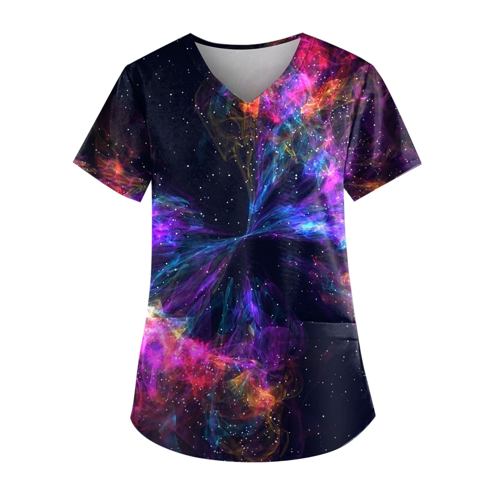 Susanny Scrubs Women Graphic Short Sleeve Print Graphic Scrub Top Nurse ...