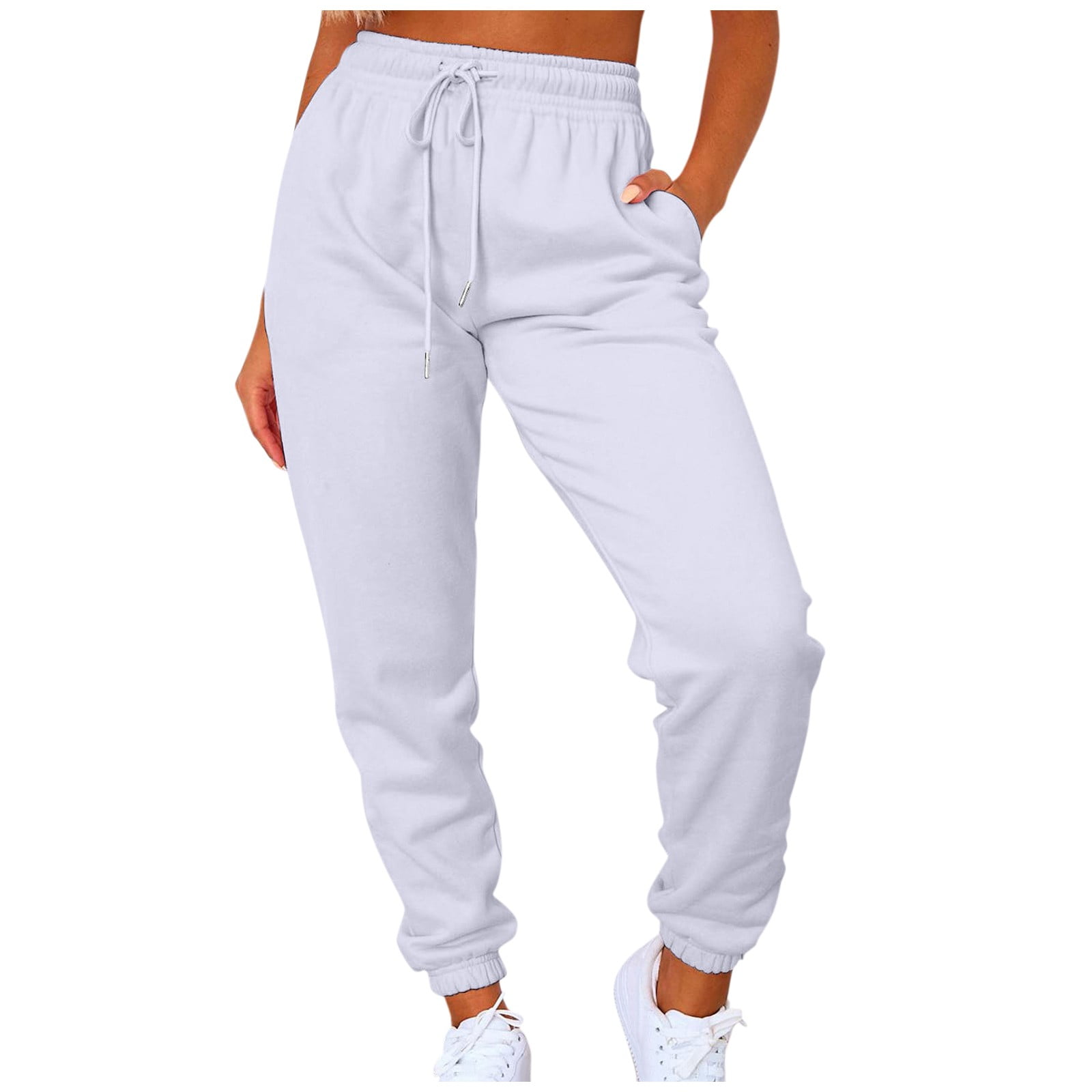Susanny Sweatpants for Women Cinch Bottom Drawstring Pockets High ...