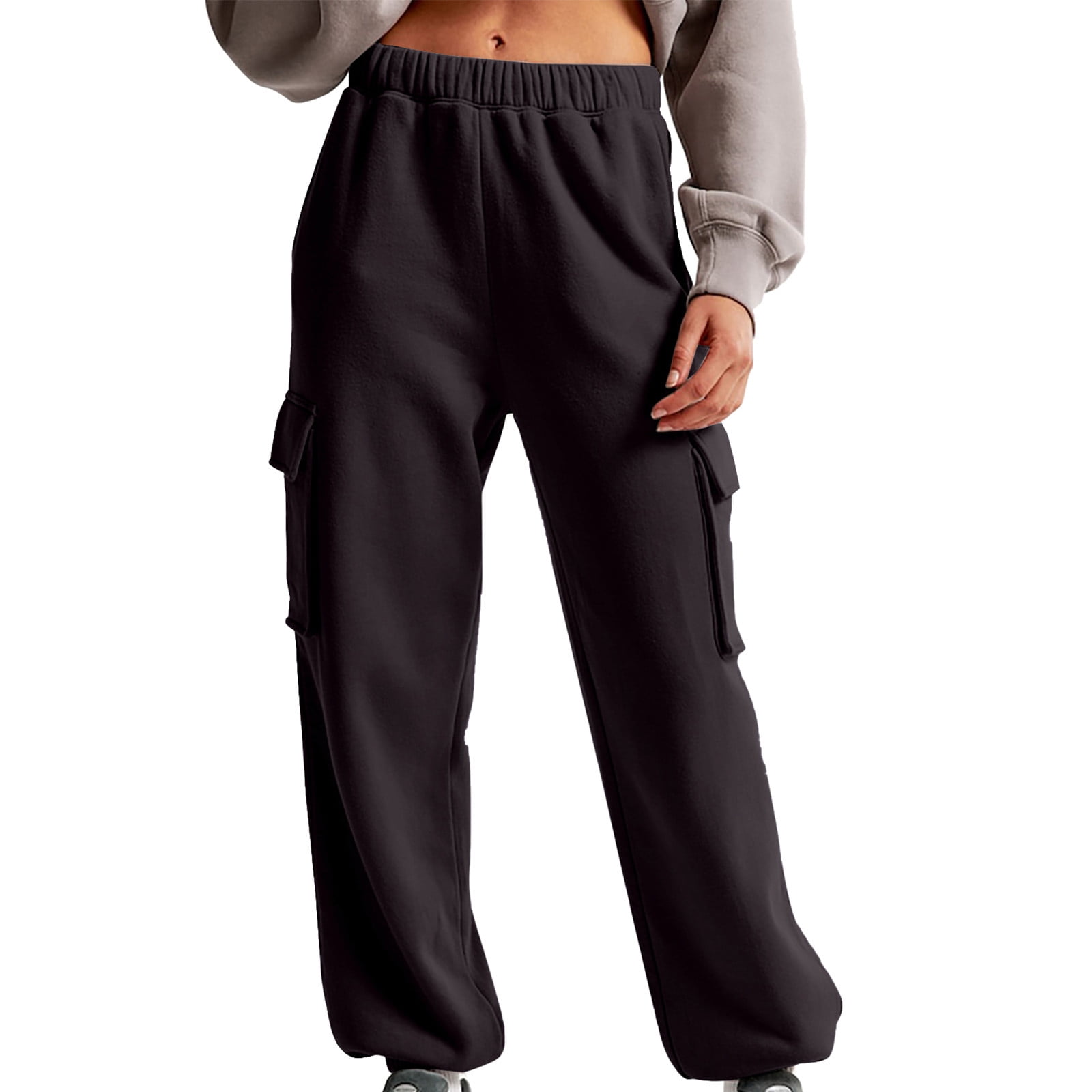 Susanny Women's Plus Size Tall Fleece Cargo Sweatpant Pant with Pockets ...
