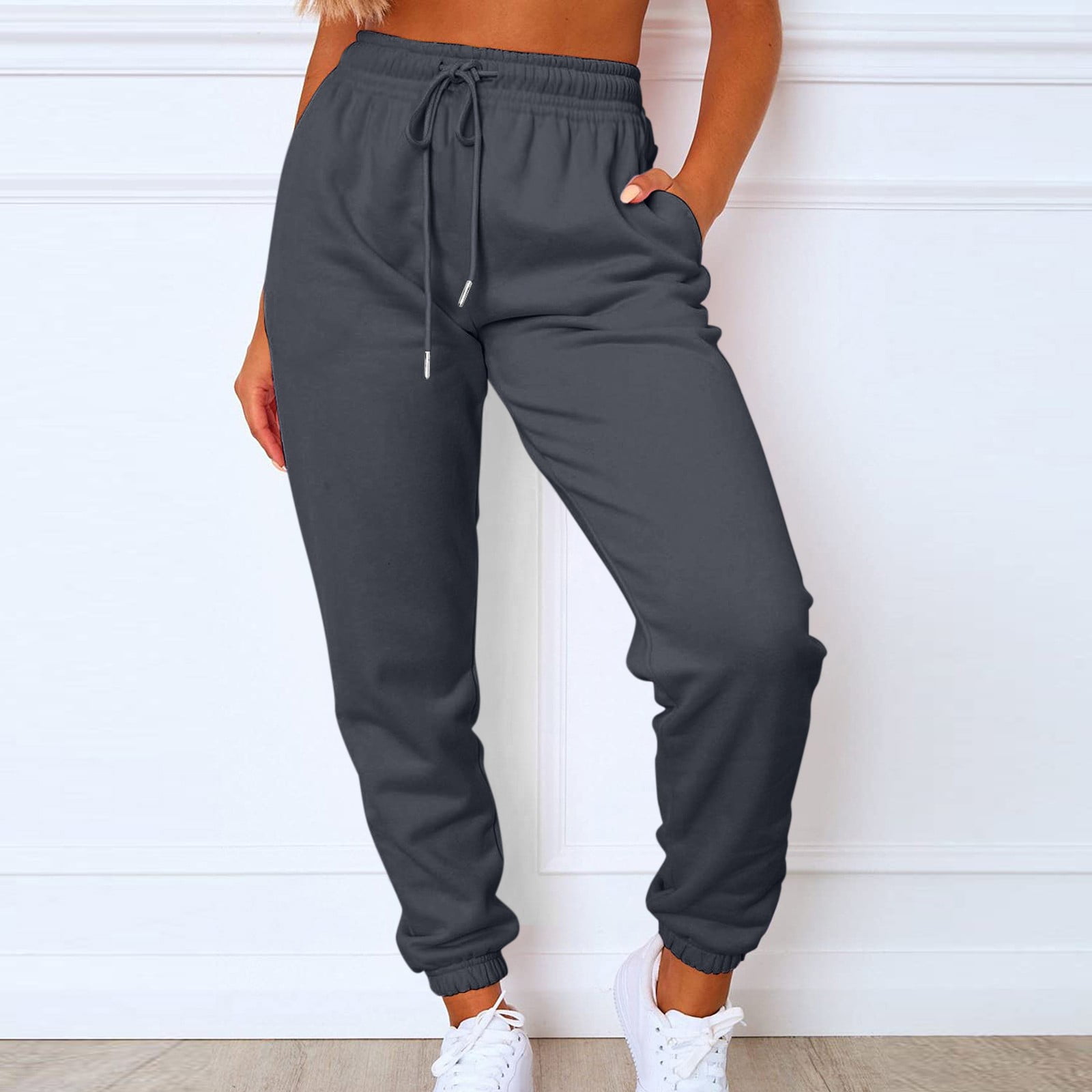 Susanny Womens Cotton Sweatpants Open Bottom Cinch Bottom Drawstring ...