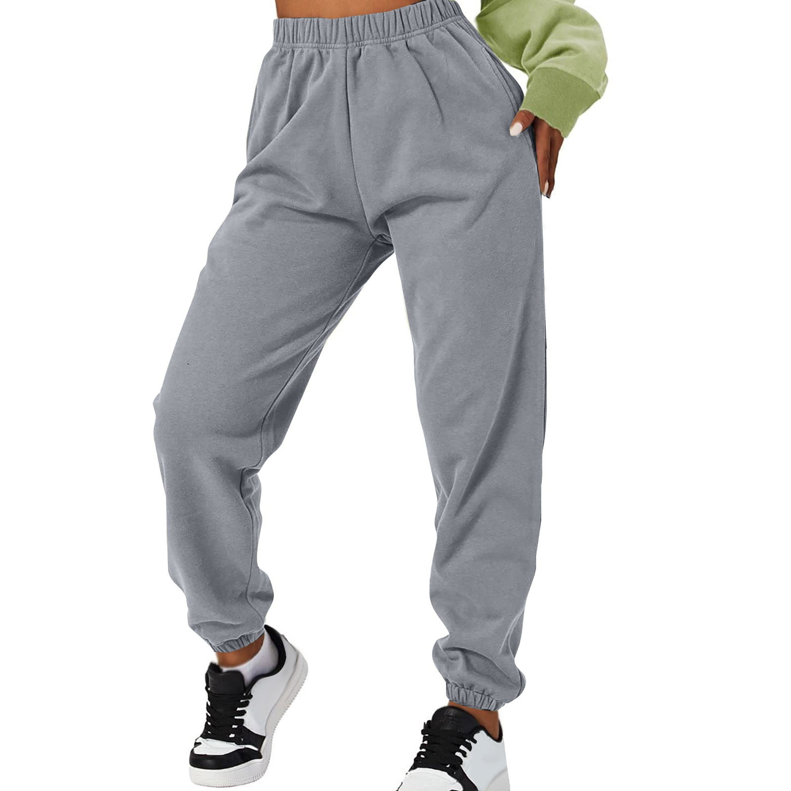 Susanny Women's Sweatpants Cotton with Pockets Open Bottom Petite ...