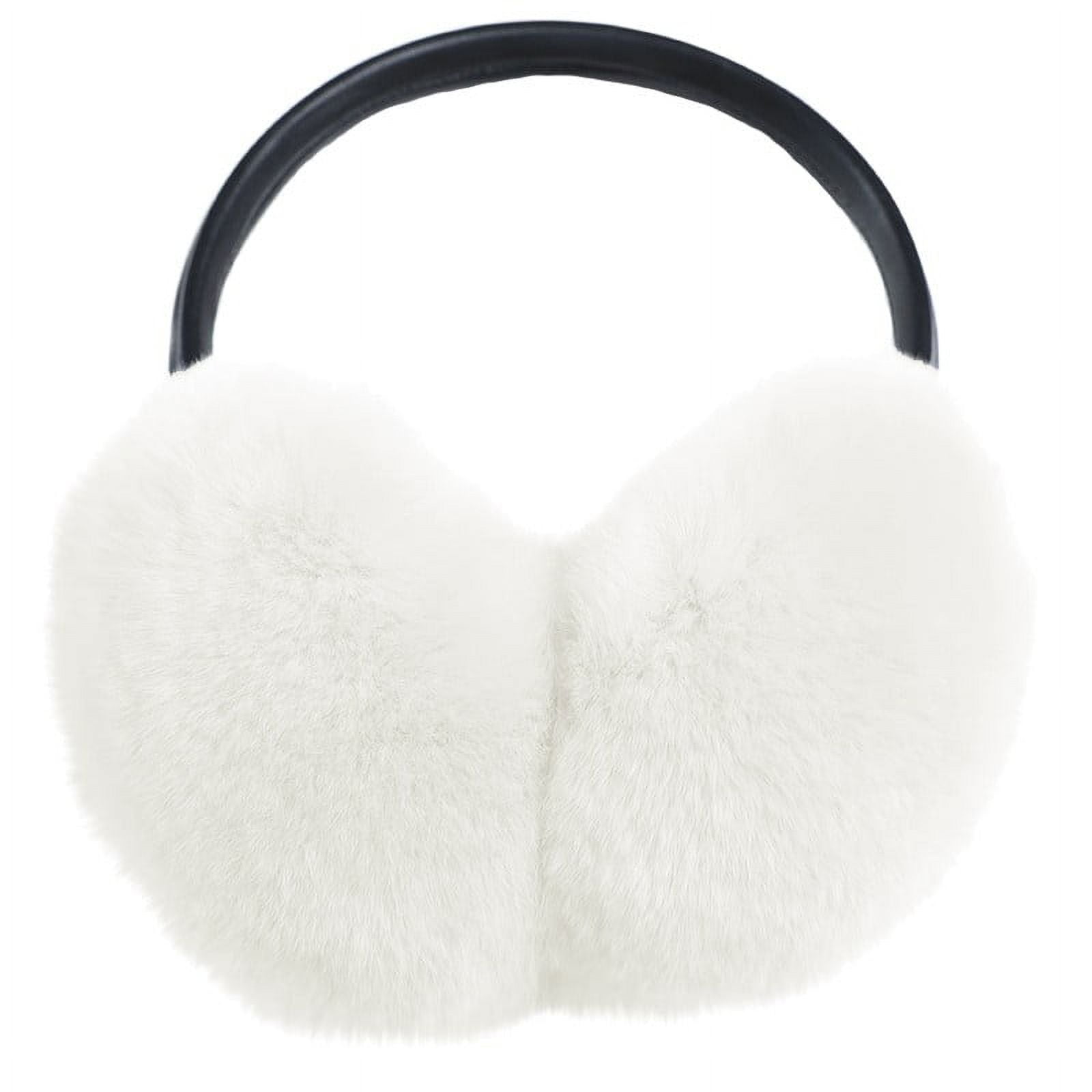 Susanny Womens College Foldable Winter Running Faux Rabbit Fur Big Fuzzy Ear Warmers Puffy ...