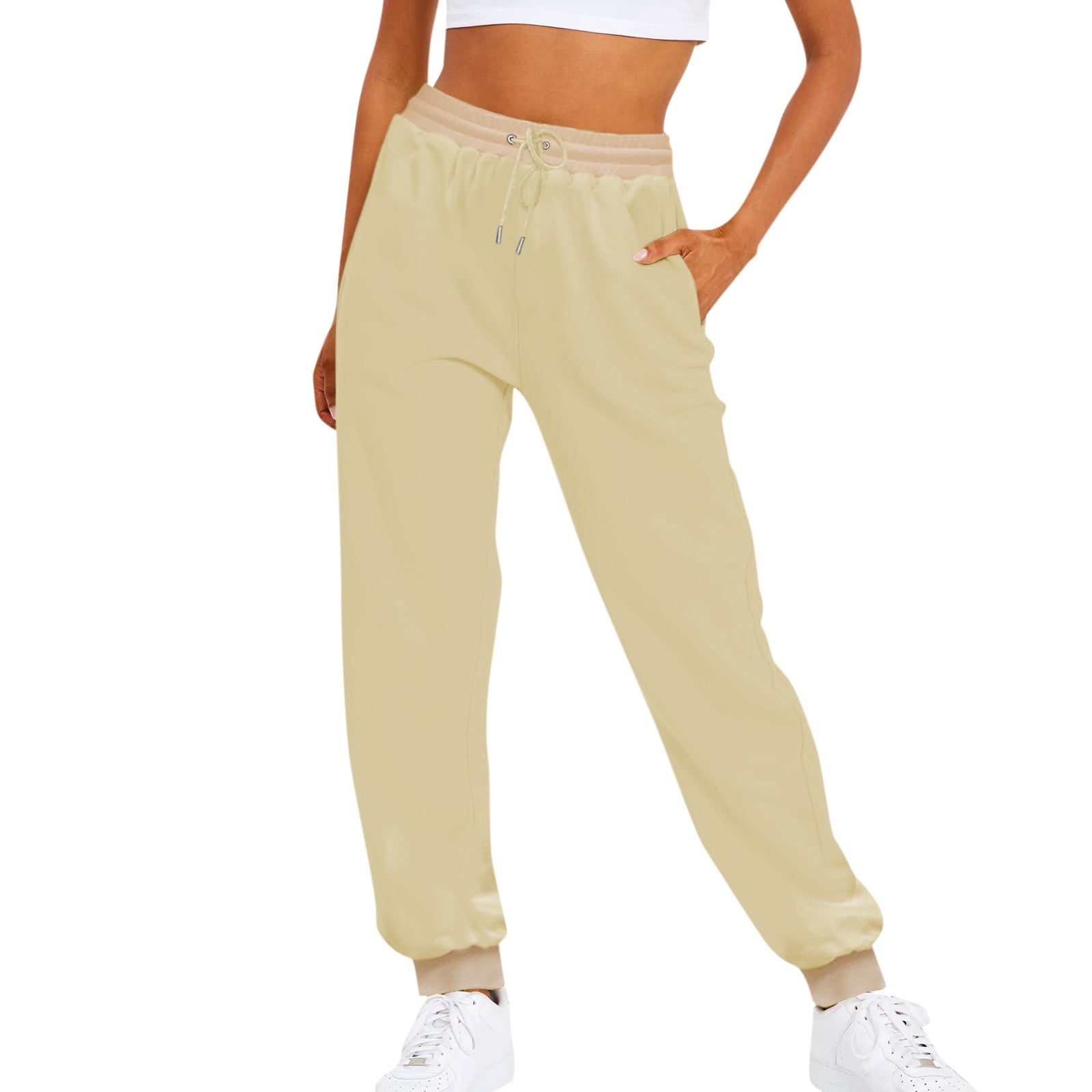 Susanny Womens Cotton Fleece Sweatpants Cinch Leg Fleece with Pockets ...