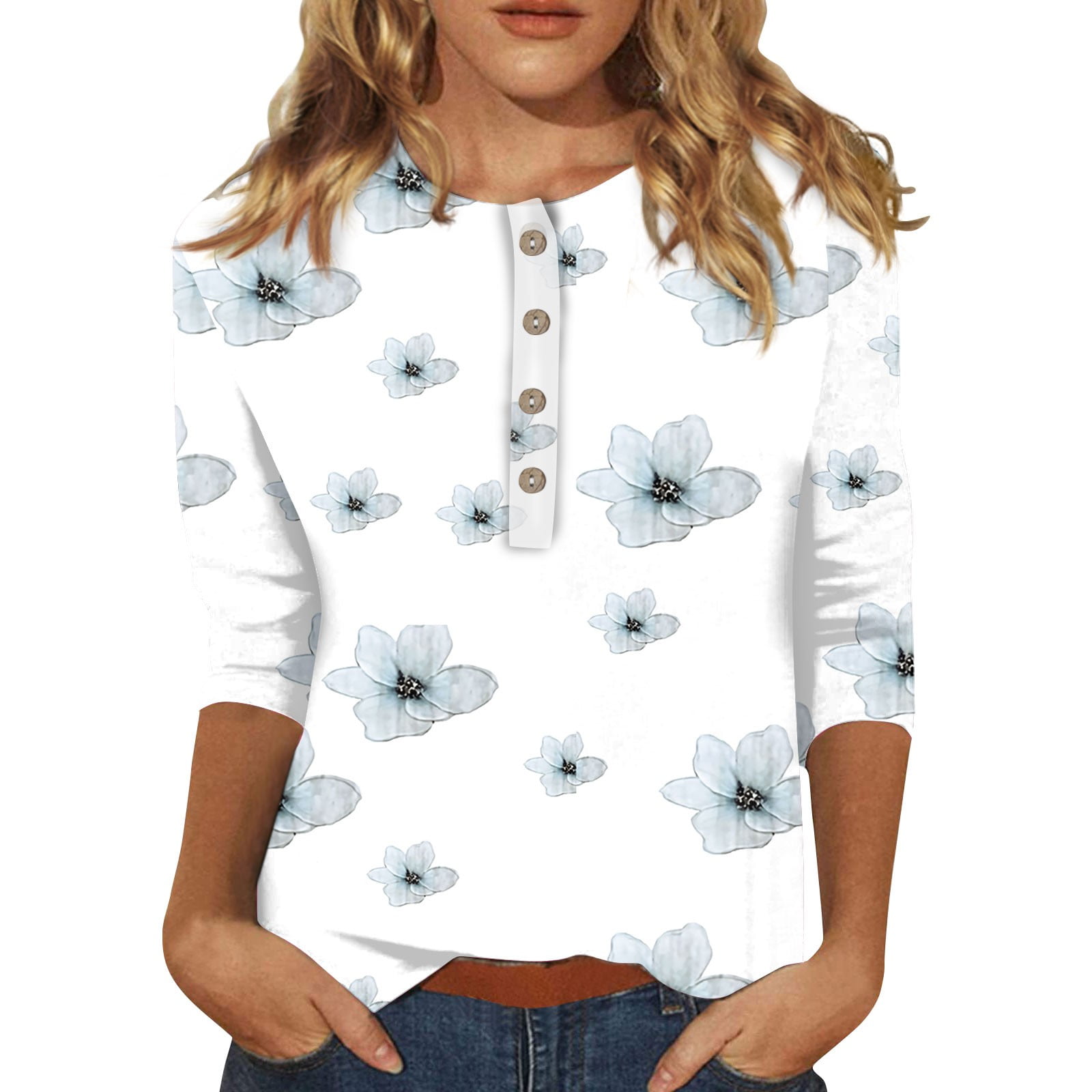 Susanny Womens Dress Shirts Button Down Floral Cute Summer Clothes