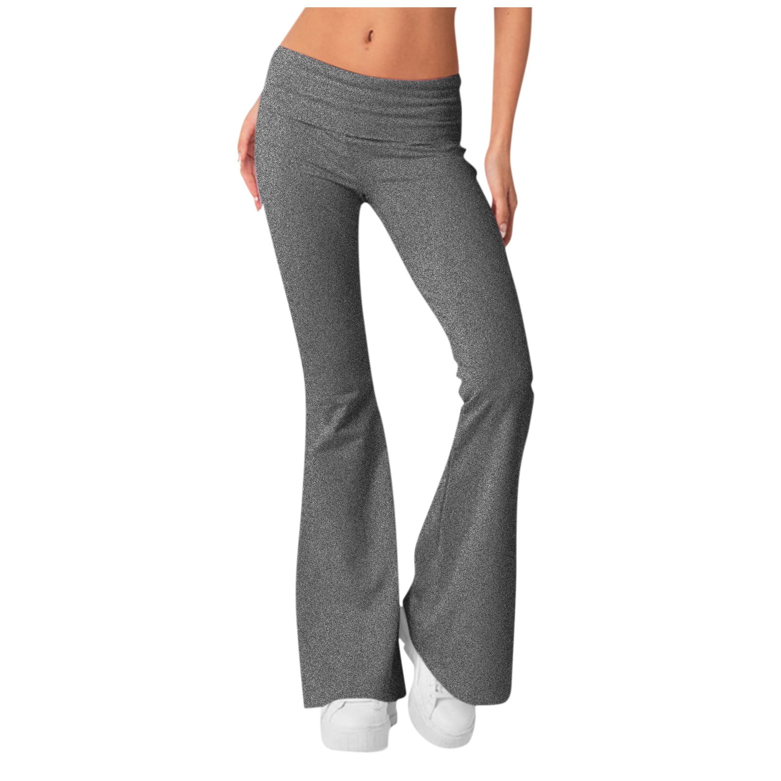 Susanny Womens Flare Leggings Long Low Waist Fold Over Bootcut Flared ...