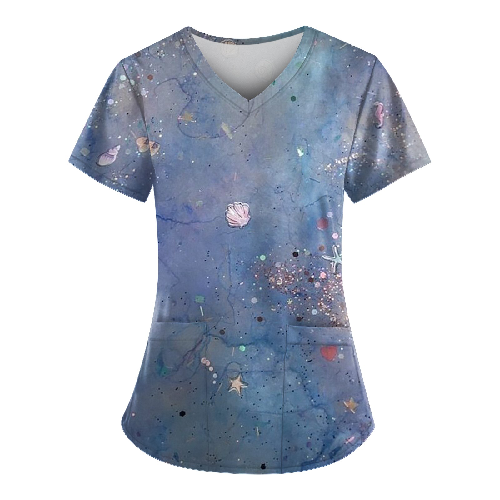 Susanny Womens Nursing Uniforms Scrubs Graphic Nurse Uniform Print with ...