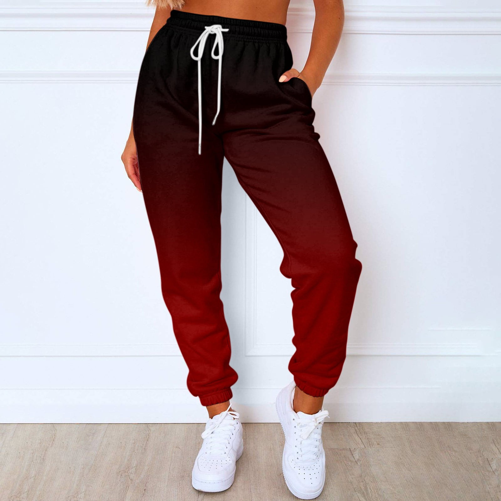 Susanny Womens Sweatpants Cinch Bottom with Pockets Elastic Waist ...