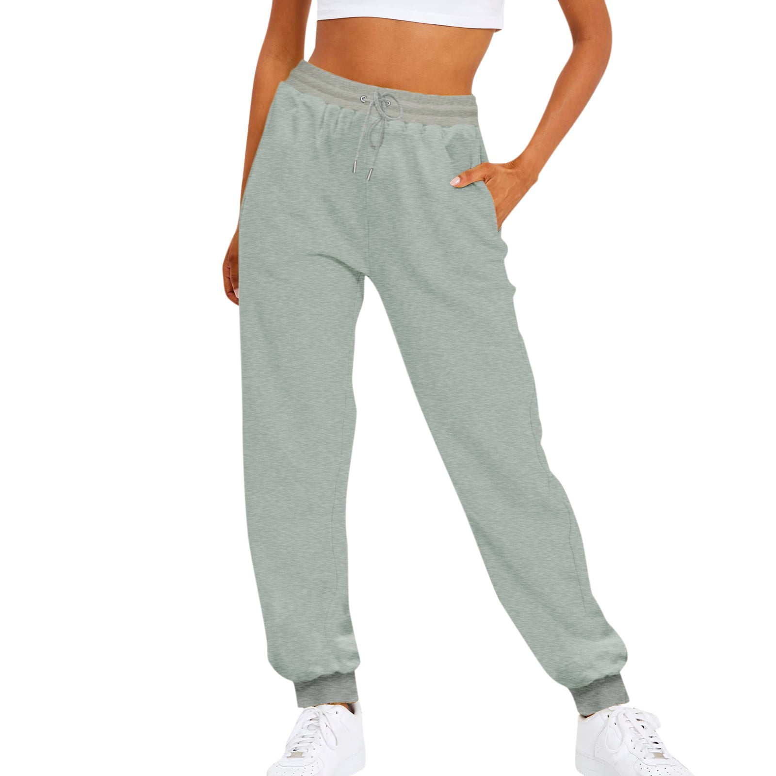 Susanny Womens Sweatpants Plus Size Cinch Leg with Pockets Fleece ...