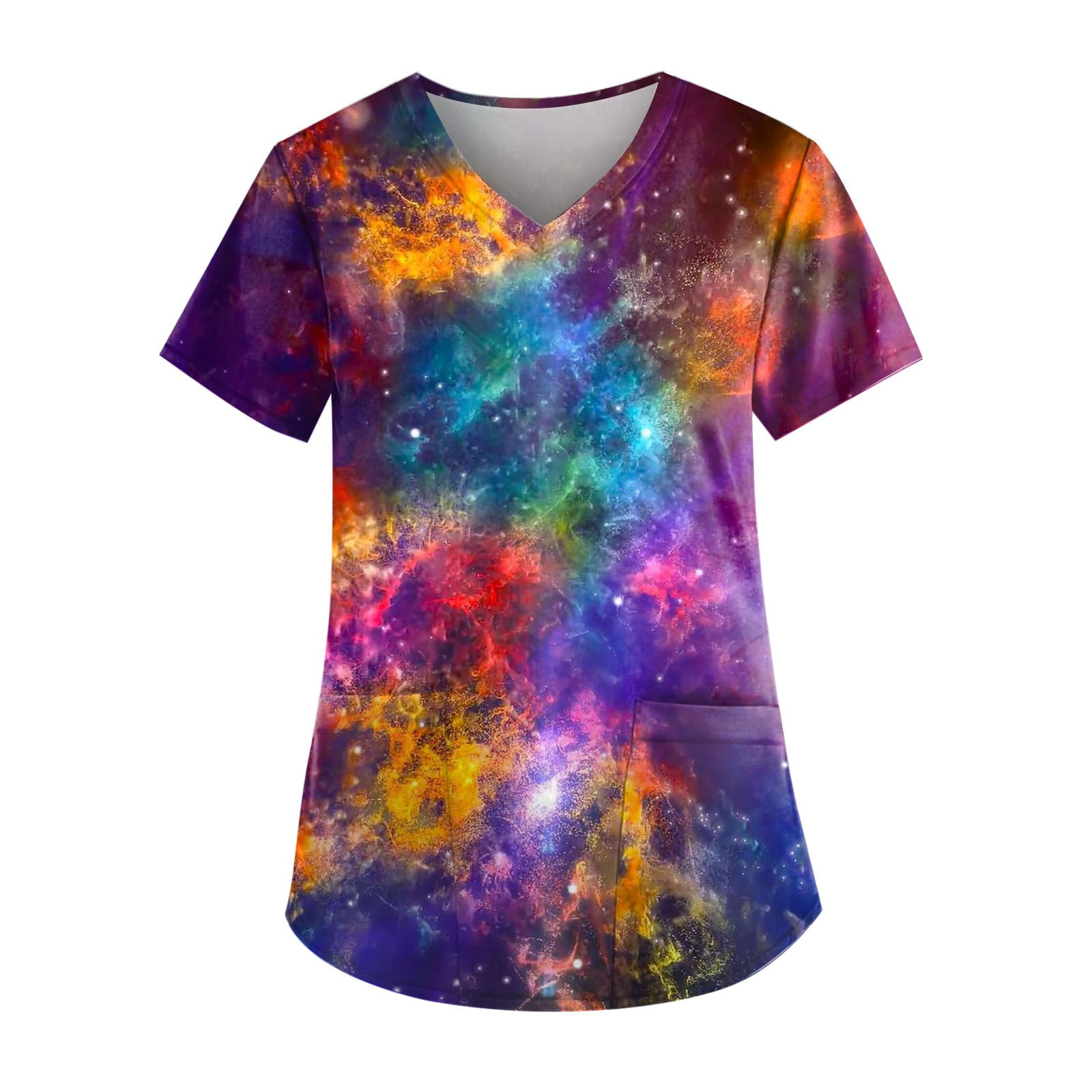 Susanny Womens Unisex Scrubs Graphic Nurse Uniform with Pockets Short ...