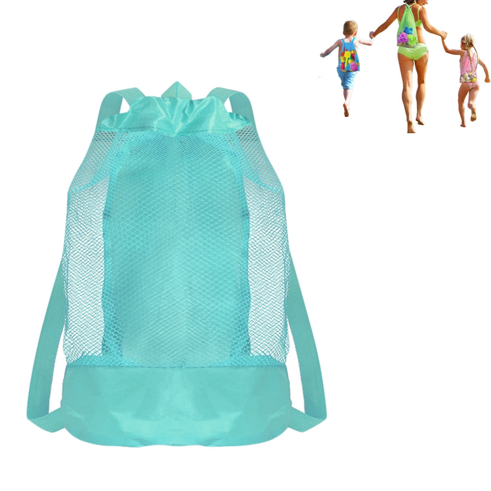 Susenstone Beach Toy Storage Bag, Mesh Sand Toys Backpack for Sandbox ...