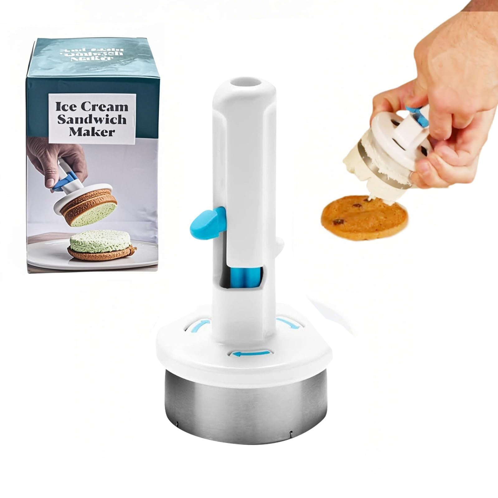 Susenstone Ice Cream Sandwich Maker Tool, Easy Release Sandwich Cookie ...
