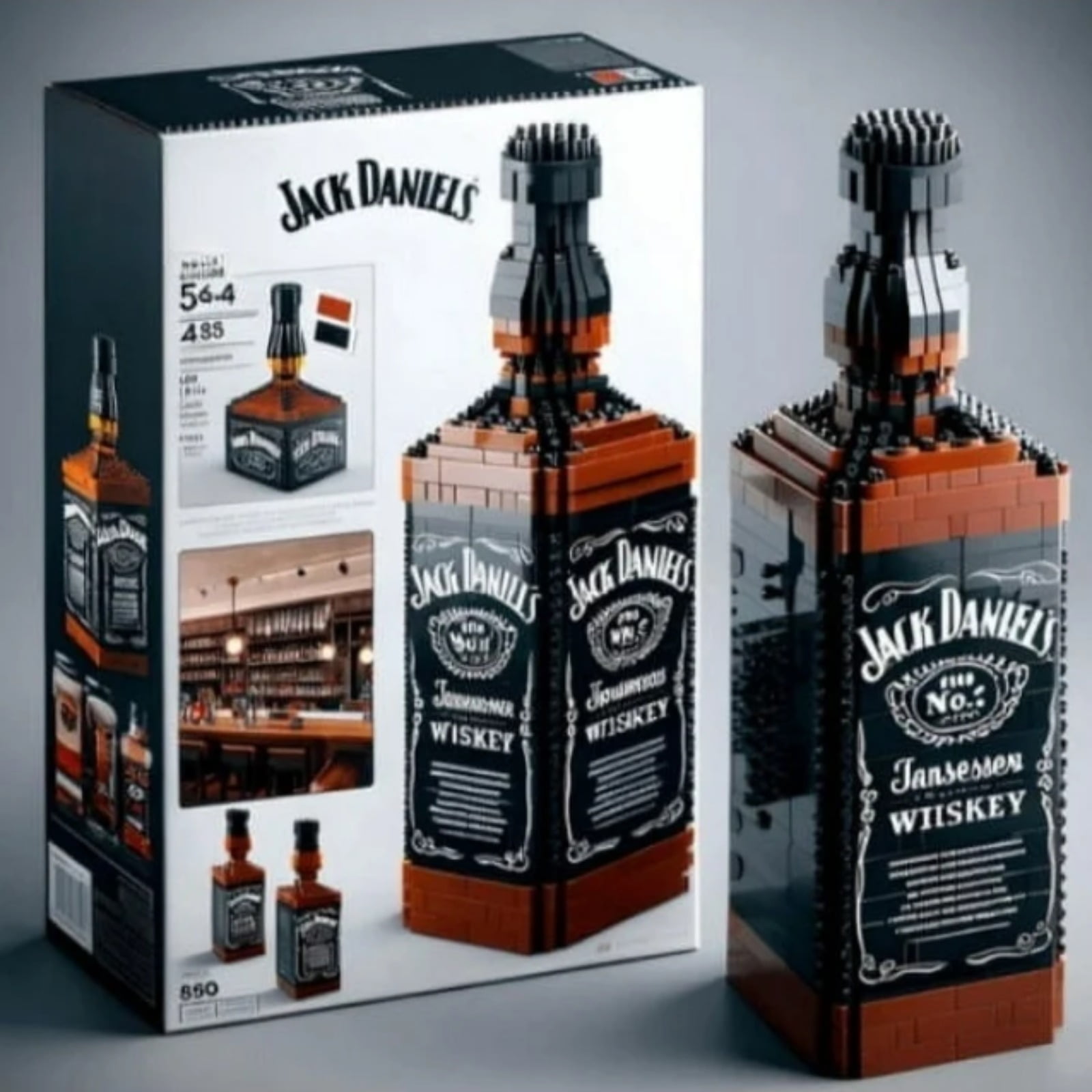 Susenstone Whiskey Bottle Building Block,Simulation Wine Bottle ...