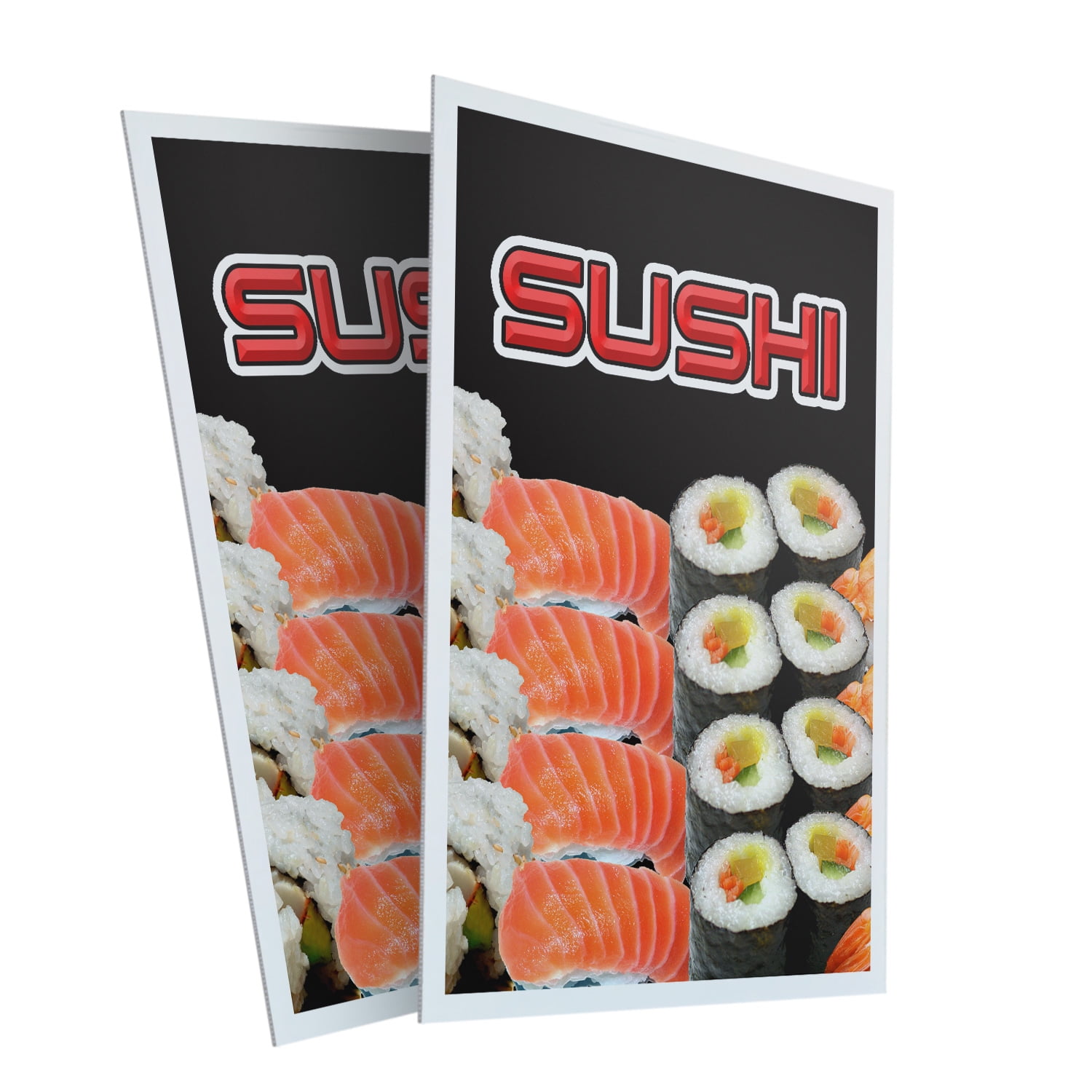 Sushi (2-PACK) 24" x 36" Plastic Signs | Sign Insert 4mm Corrugated ...