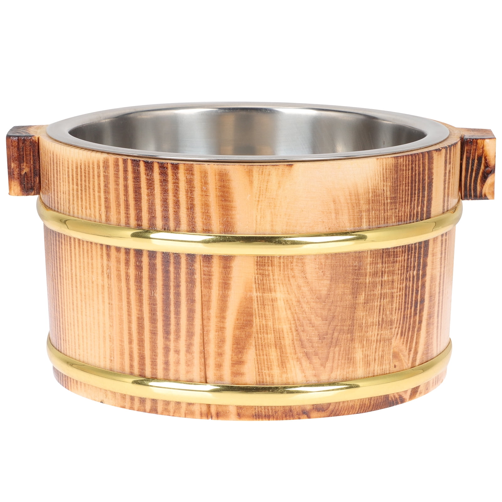 Sushi Barrel Rice Container Wood Bucket Stainless Steel Mixing Bowls ...