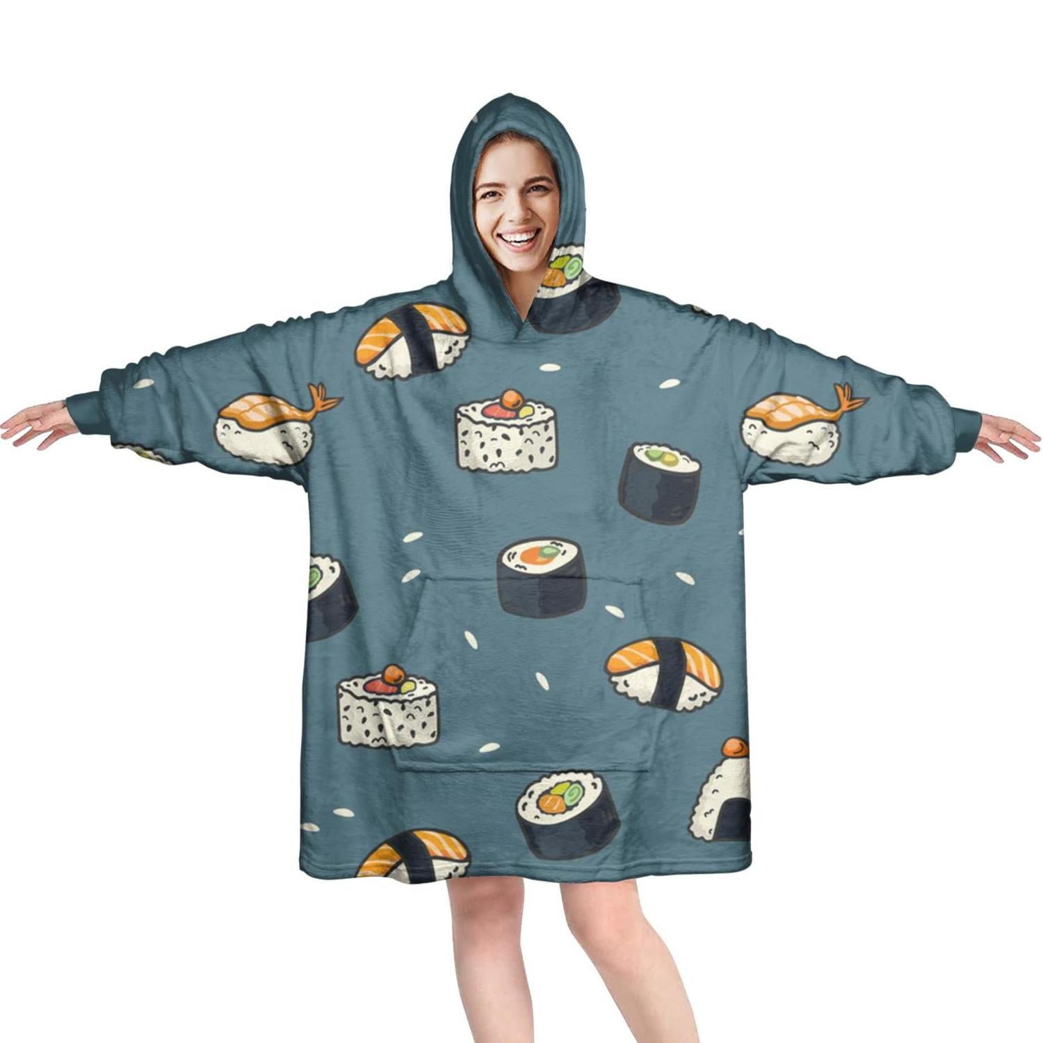 Sushi Blanket Hoodie Wearable Blanket Hoodie for Adults Sherpa All ...