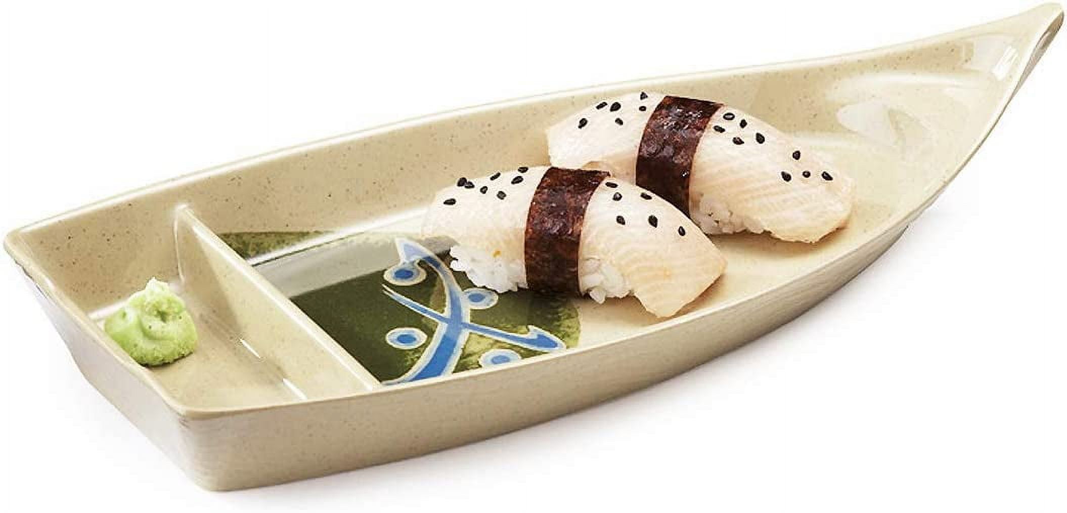 Sushi Boat Shape Plate Sushi Sashimi Serving Plate Melamine Plastic ...