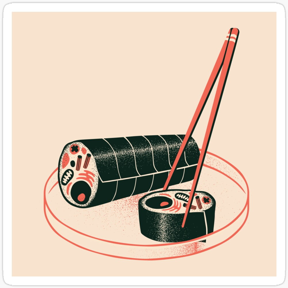Sushi Cell Science Japanese Sticker Phone Decal Water Bottle Stickers ...