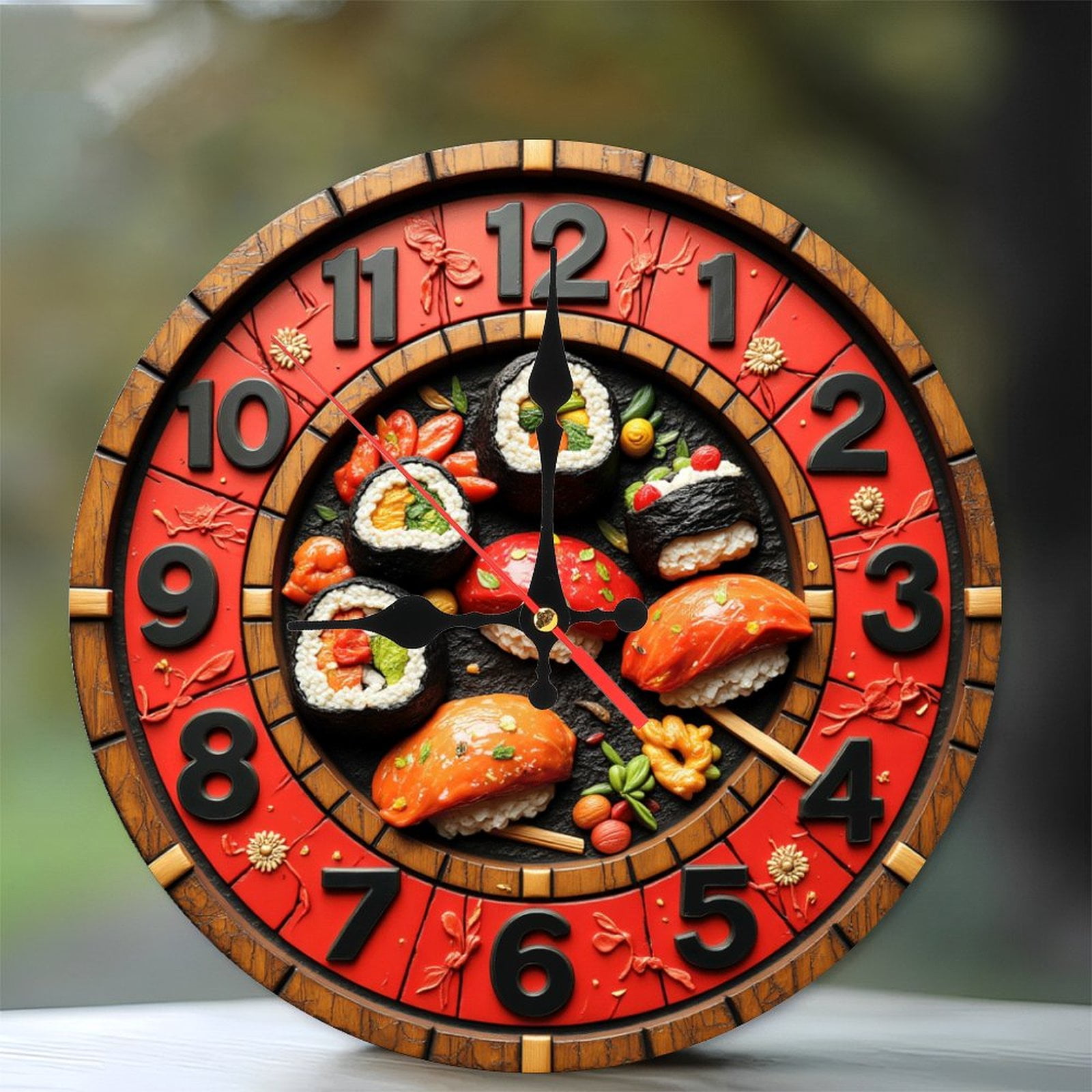 Sushi Clock Wall Decor， Japanese Food Clock， Unique Kitchen Decor 10 ...