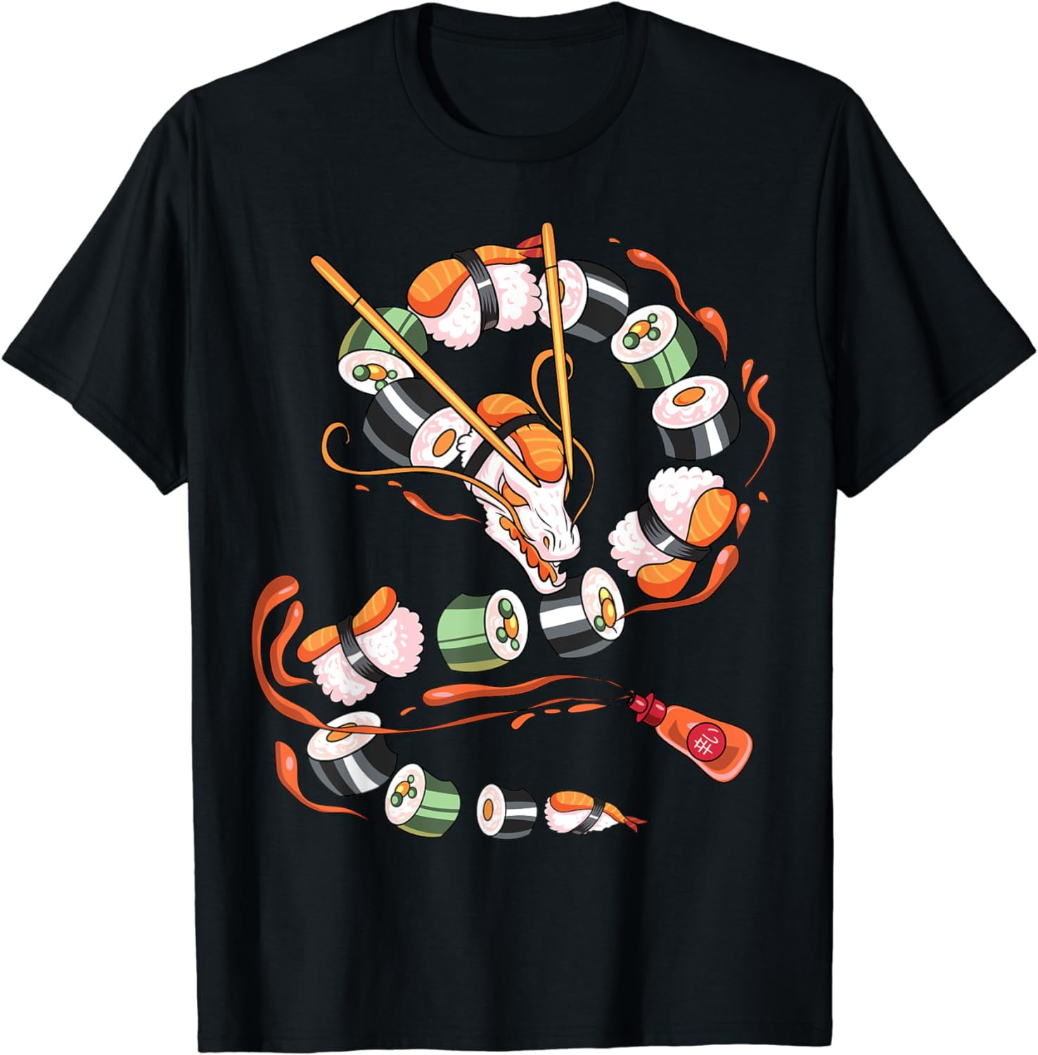 Sushi Dragon Roll Japanese Food Kawaii Dragon Anime Sushi T-Shirt ...