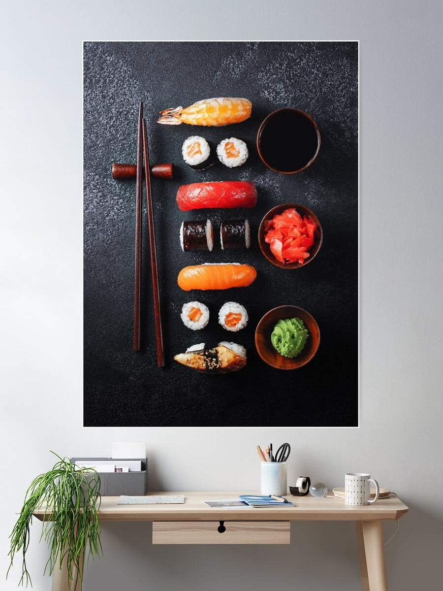 Sushi Â€” Food Kitchen Poster/Blackboard, Photo Art Poster Wall Art ...