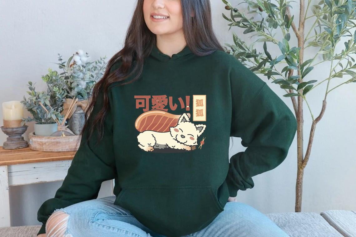 Sushi Fox Hoodie Salmon Fantasy Art by Tobe Fonseca, for men & women ...