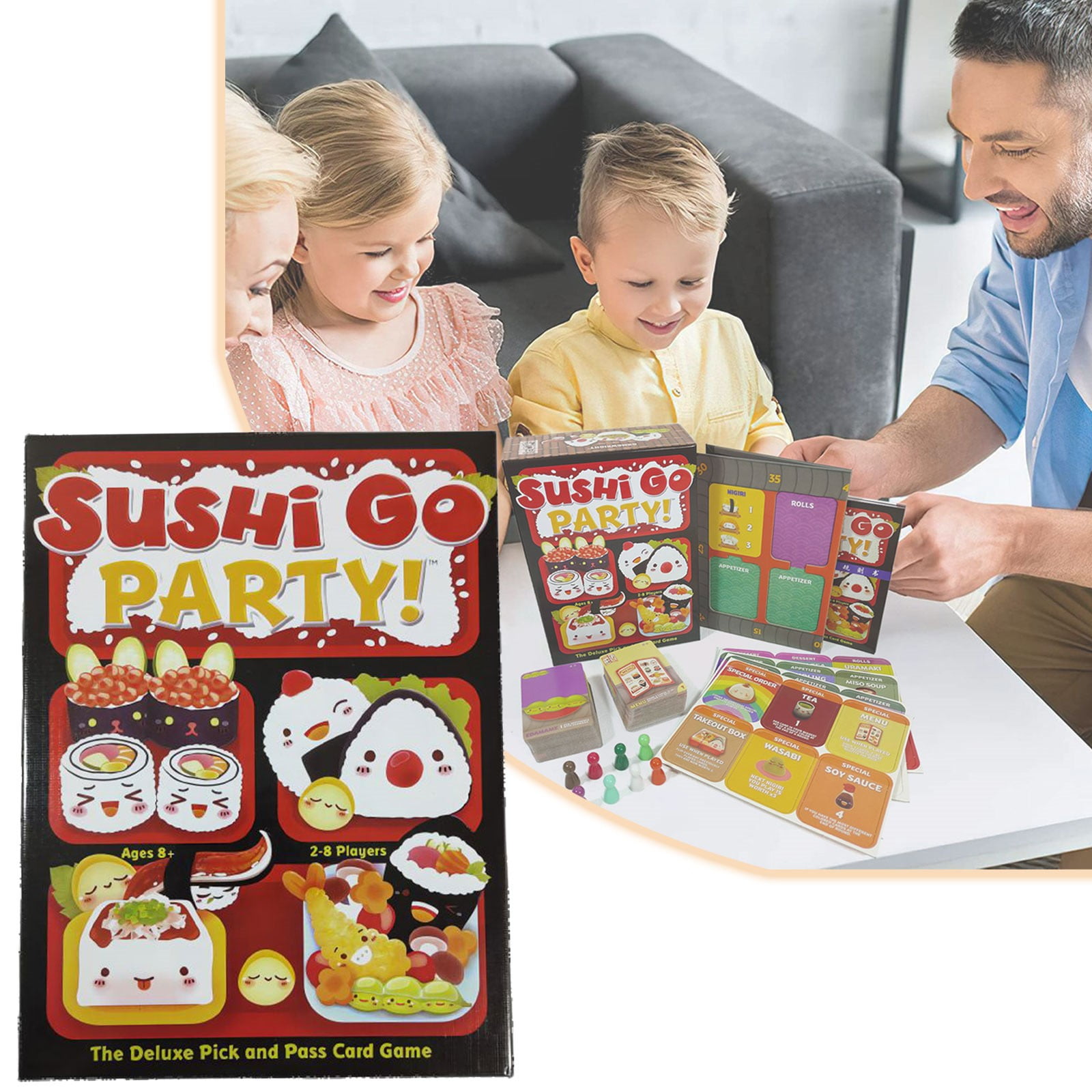 Sushi Go Party! - The Deluxe, Multicolored Pick & Pass Card Game from Gamewright - Walmart.com