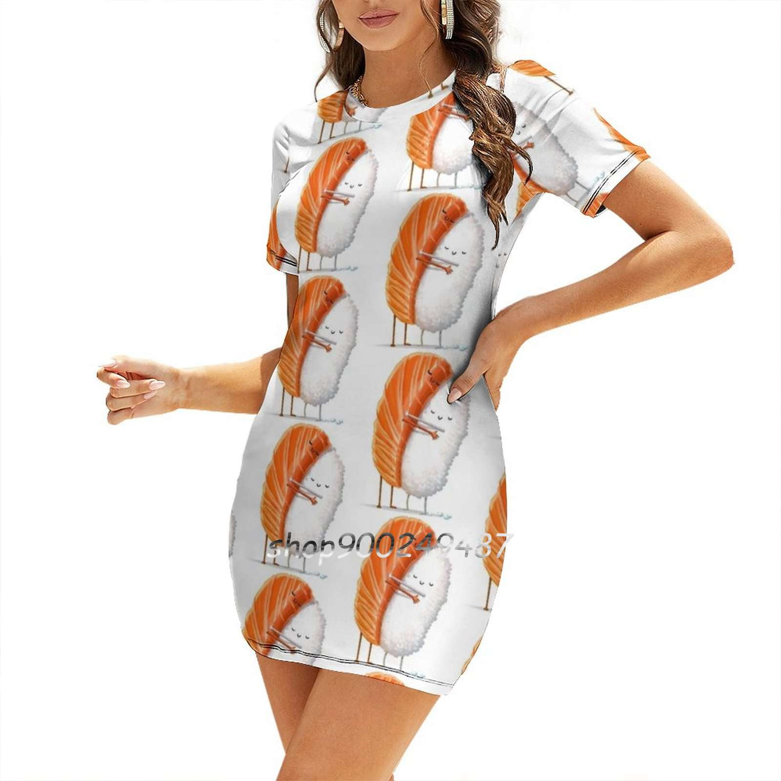 Sushi Hug Evening Party Dresses Midi Sexy Dress Female Sweet One Piece ...