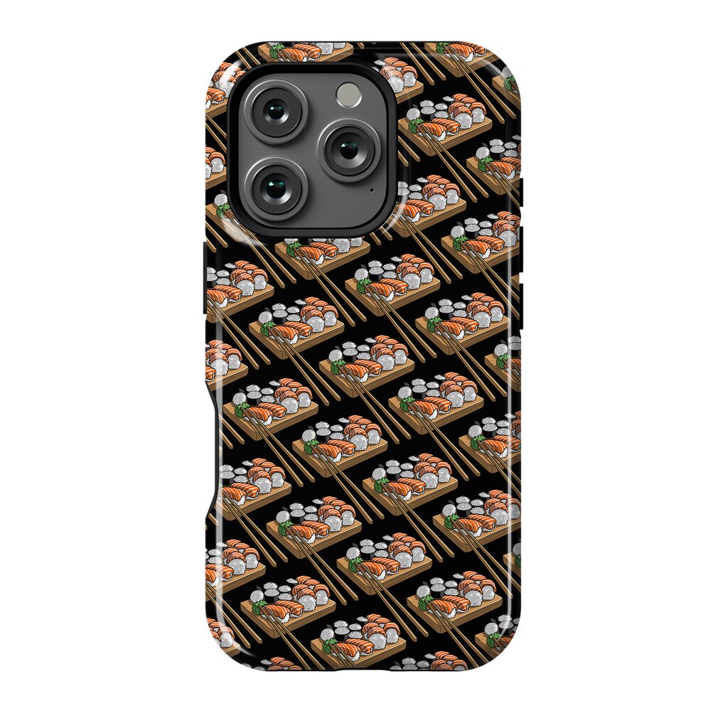 Sushi Japanese Cuisine Illustration iPhone Case for 11 12 13 14 15 16 ...