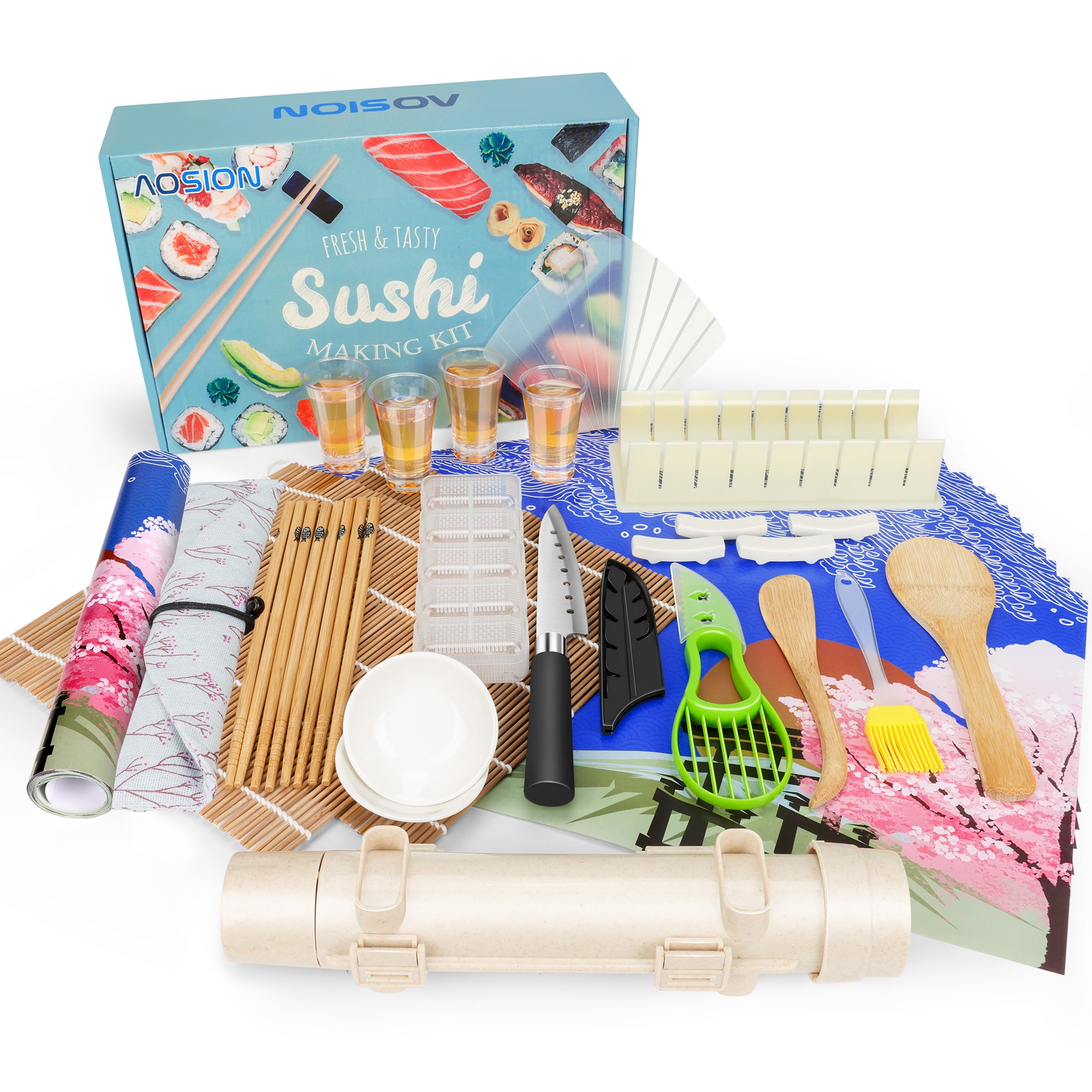 ARC Supplies Sushi Making Kit, 24PCS Sushi Maker Set with Bamboo Mats ...