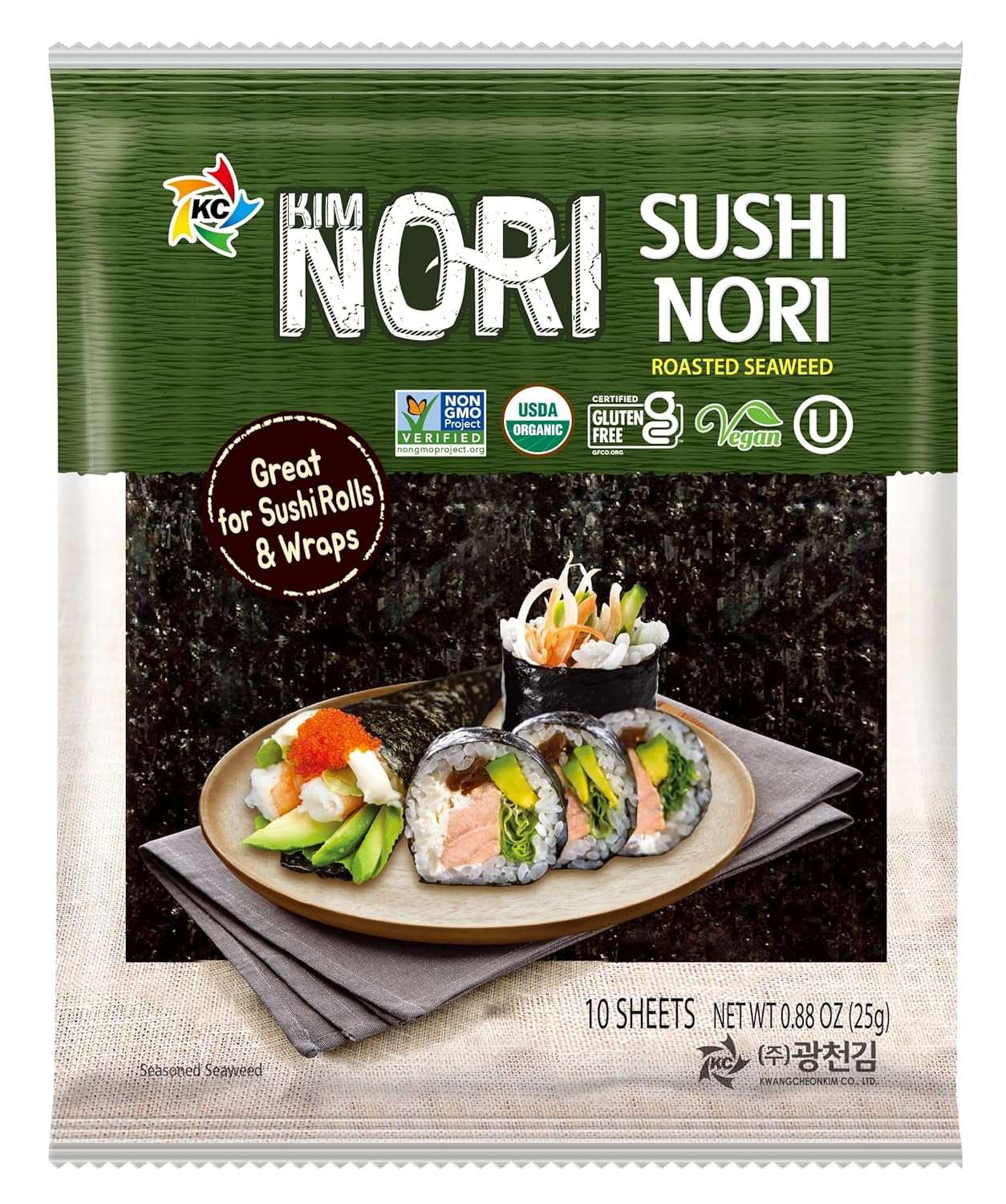 Sushi Nori Seaweed Sheets – 30 Full Size USDA Organic Yaki Roasted ...